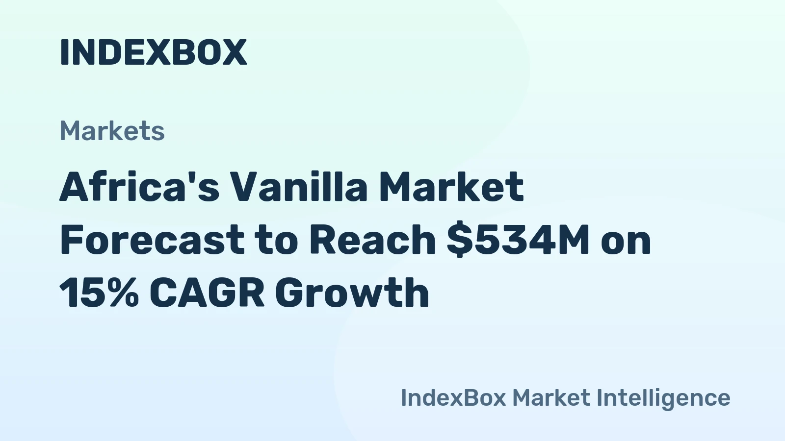 Africa's Vanilla Market Forecast to Reach $534M on 15% CAGR Growth