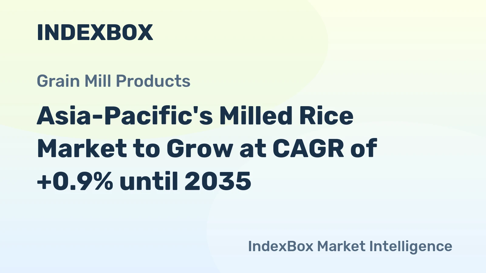 Asia-Pacific's Milled Rice Market to Grow at CAGR of +0.9% until 2035