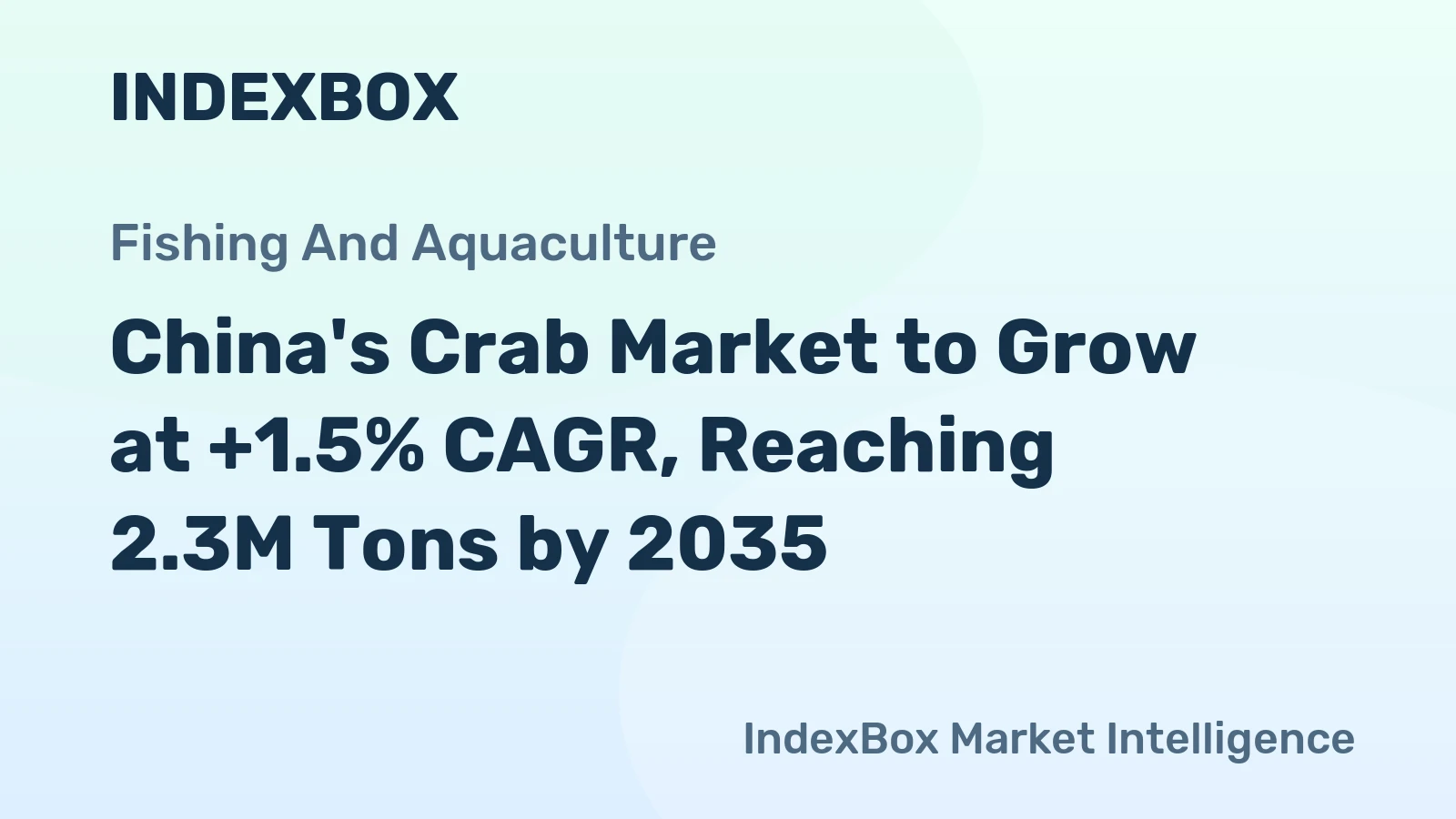 China's Crab Market to Grow at +1.5% CAGR, Reaching 2.3M Tons by 2035