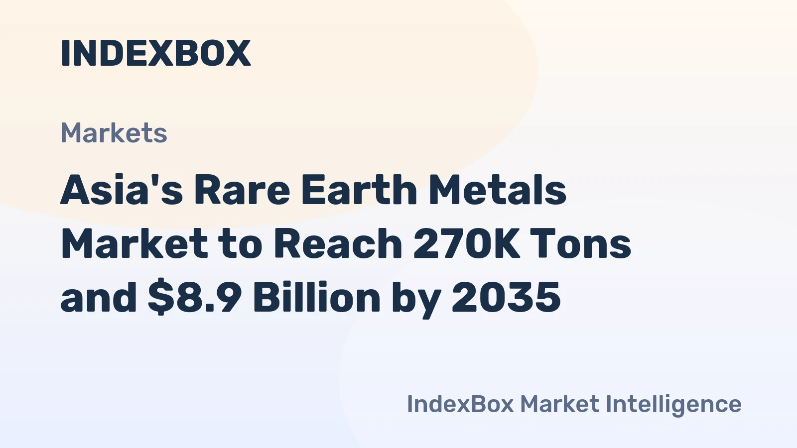 Asia's Rare Earth Metals Market to Reach 270K Tons and $8.9 Billion by 2035