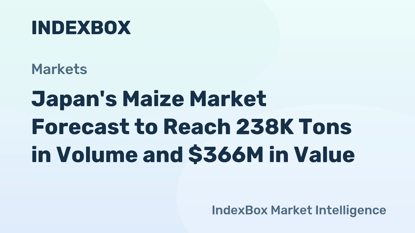 Japan's Maize Market Forecast to Reach 238K Tons in Volume and $366M in Value