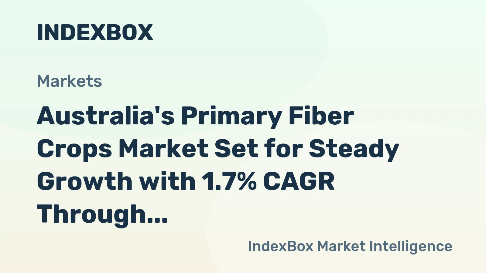 Australia's Primary Fiber Crops Market Set for Steady Growth with 1.7% CAGR Through 2035