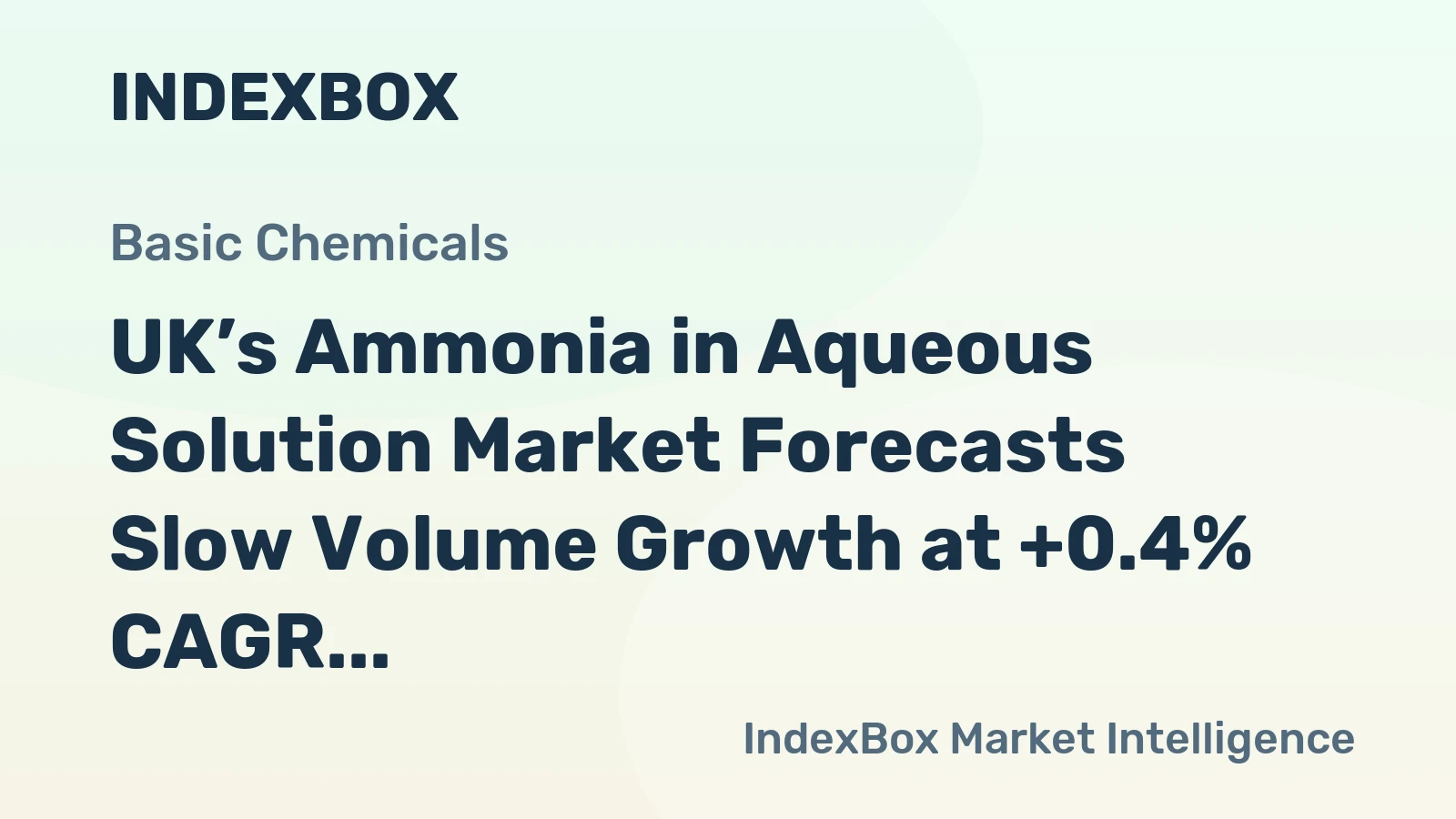 UK’s Ammonia in Aqueous Solution Market Forecasts Slow Volume Growth at +0.4% CAGR Through 2035