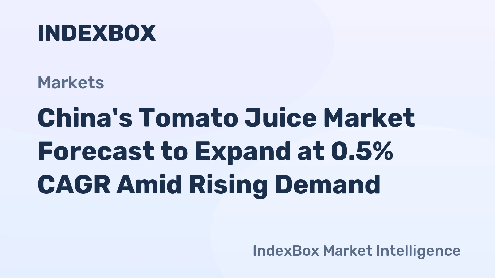 China's Tomato Juice Market Forecast to Expand at 0.5% CAGR Amid Rising Demand