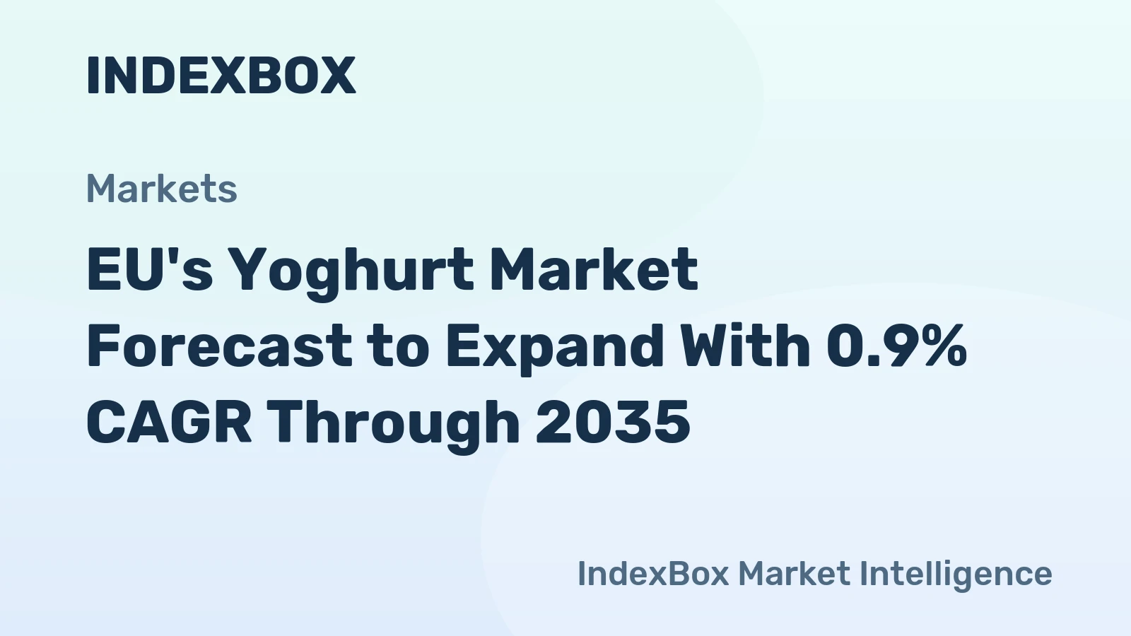 EU's Yoghurt Market Forecast to Expand With 0.9% CAGR Through 2035