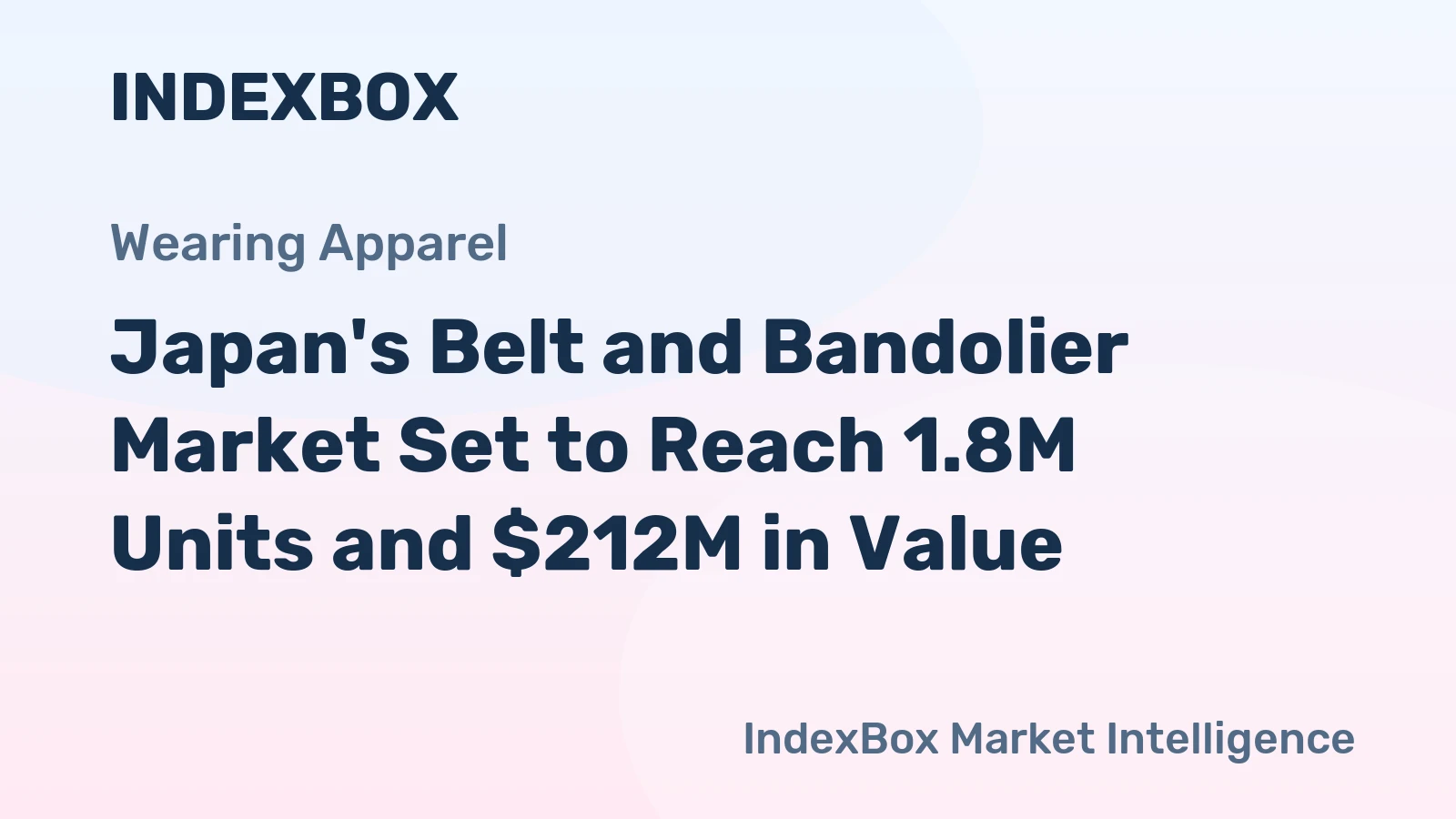 Japan's Belt and Bandolier Market Set to Reach 1.8M Units and $212M in Value