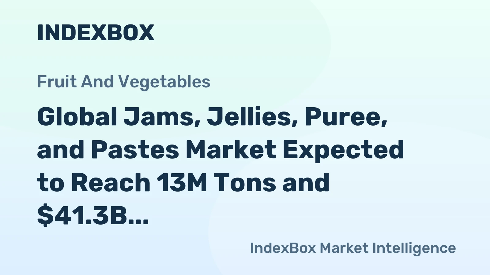 Global Jams, Jellies, Puree, and Pastes Market Expected to Reach 13M Tons and $41.3B by 2035