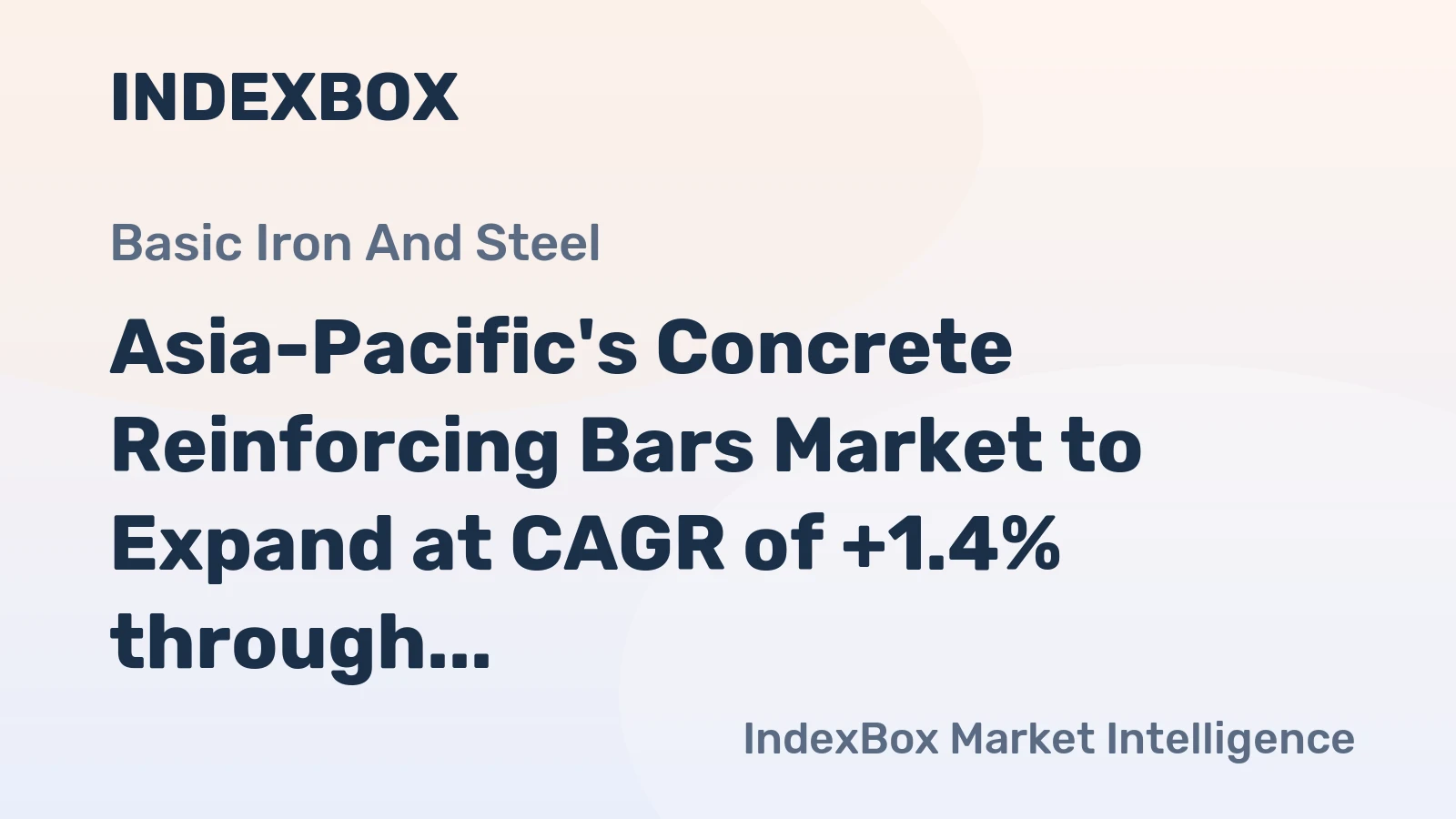 Asia-Pacific's Concrete Reinforcing Bars Market to Expand at CAGR of +1.4% through 2035