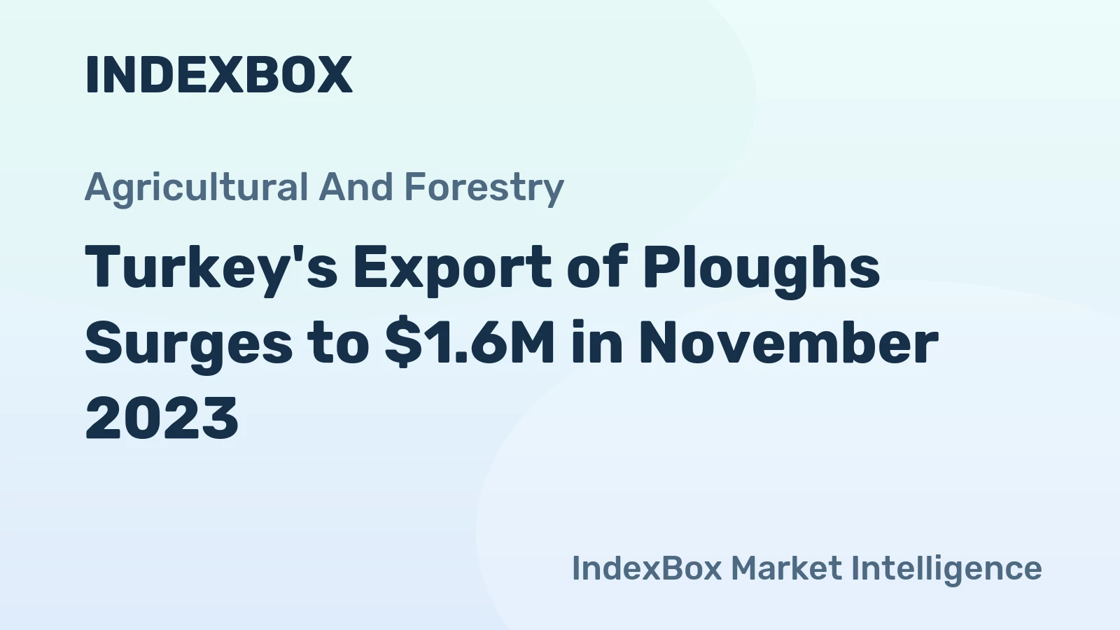 Turkey's Export of Ploughs Surges to $1.6M in November 2023