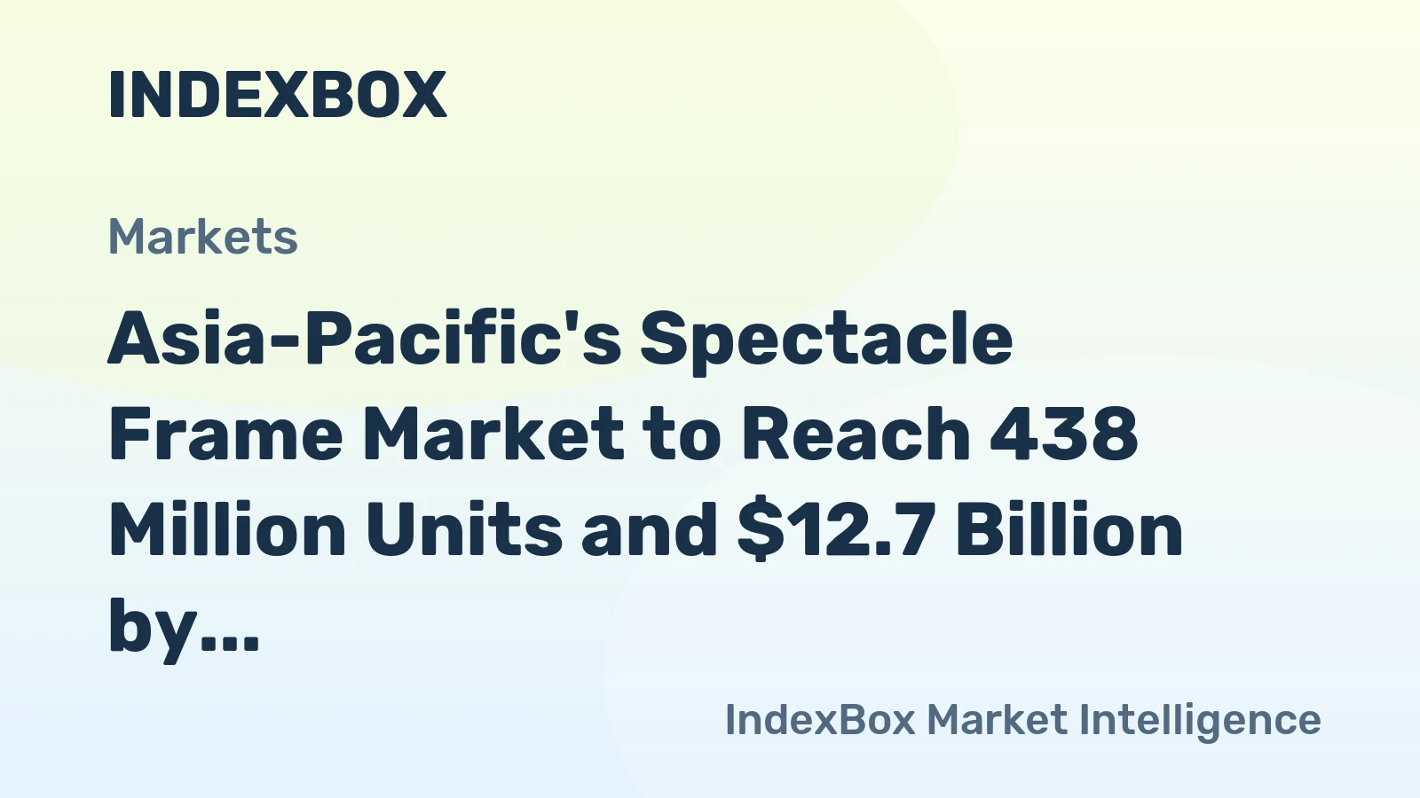 Asia-Pacific's Spectacle Frame Market to Reach 438 Million Units and $12.7 Billion by 2035