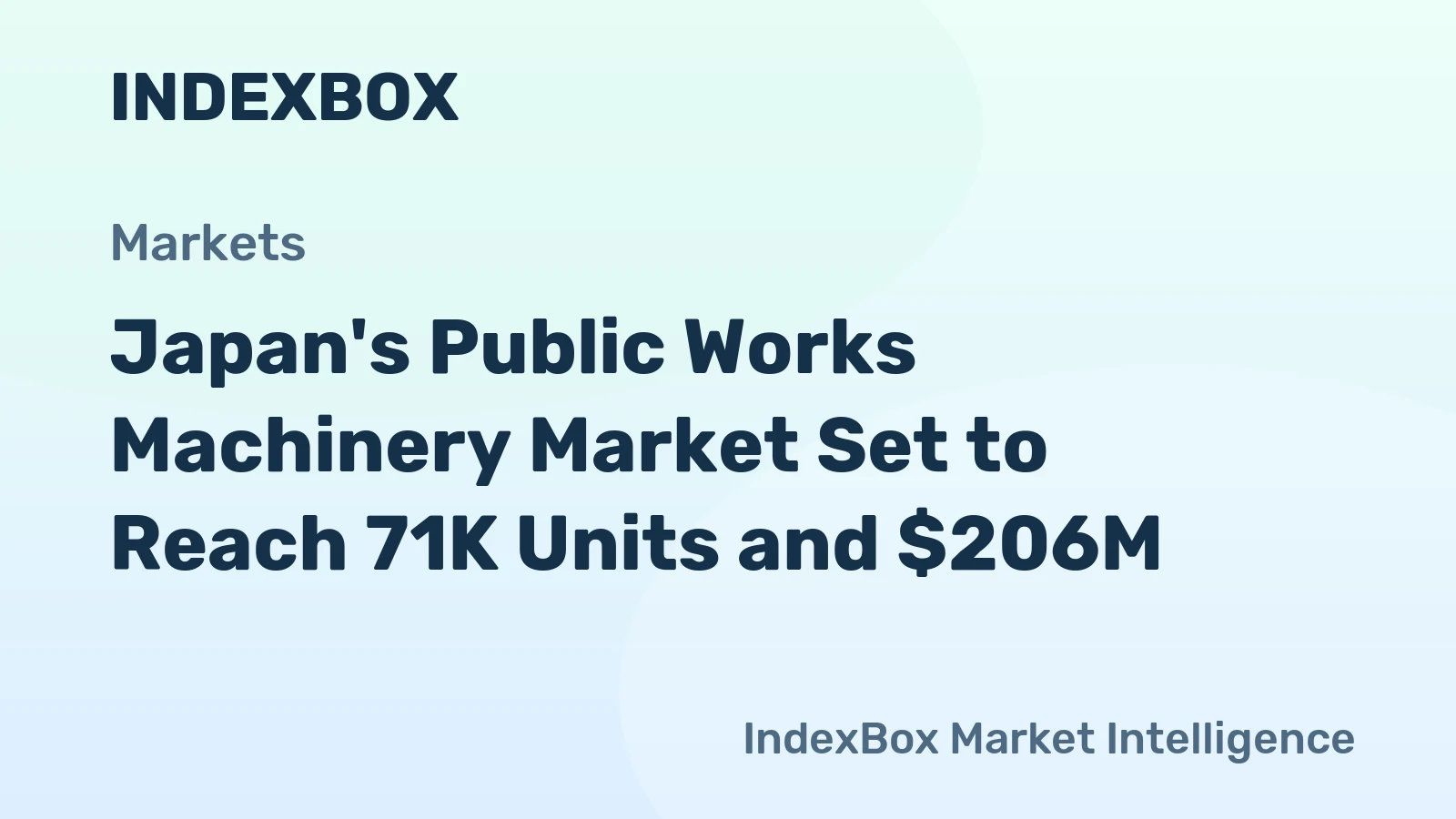 Japan's Public Works Machinery Market Set to Reach 71K Units and $206M