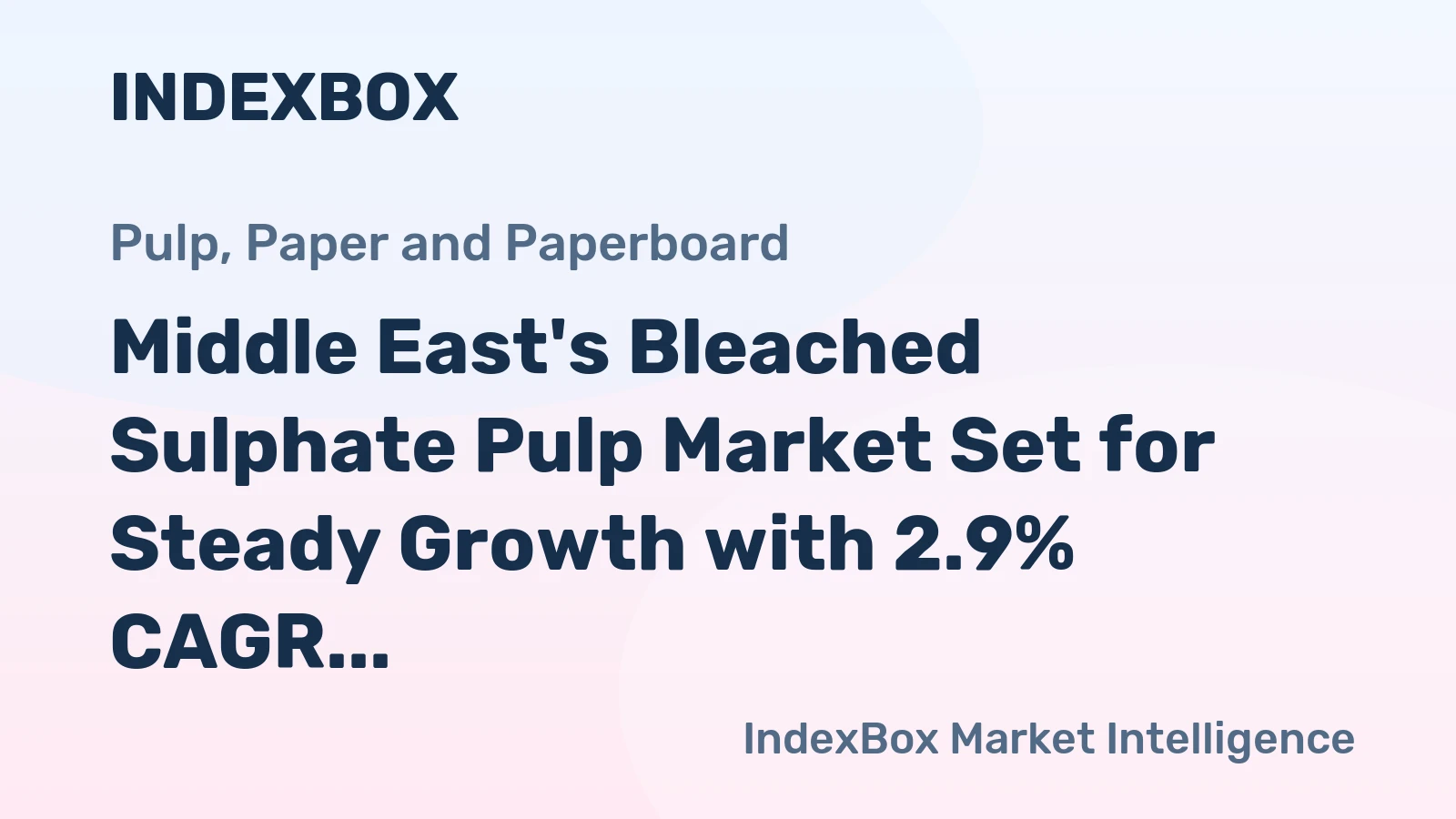 Middle East's Bleached Sulphate Pulp Market Set for Steady Growth with 2.9% CAGR in Value
