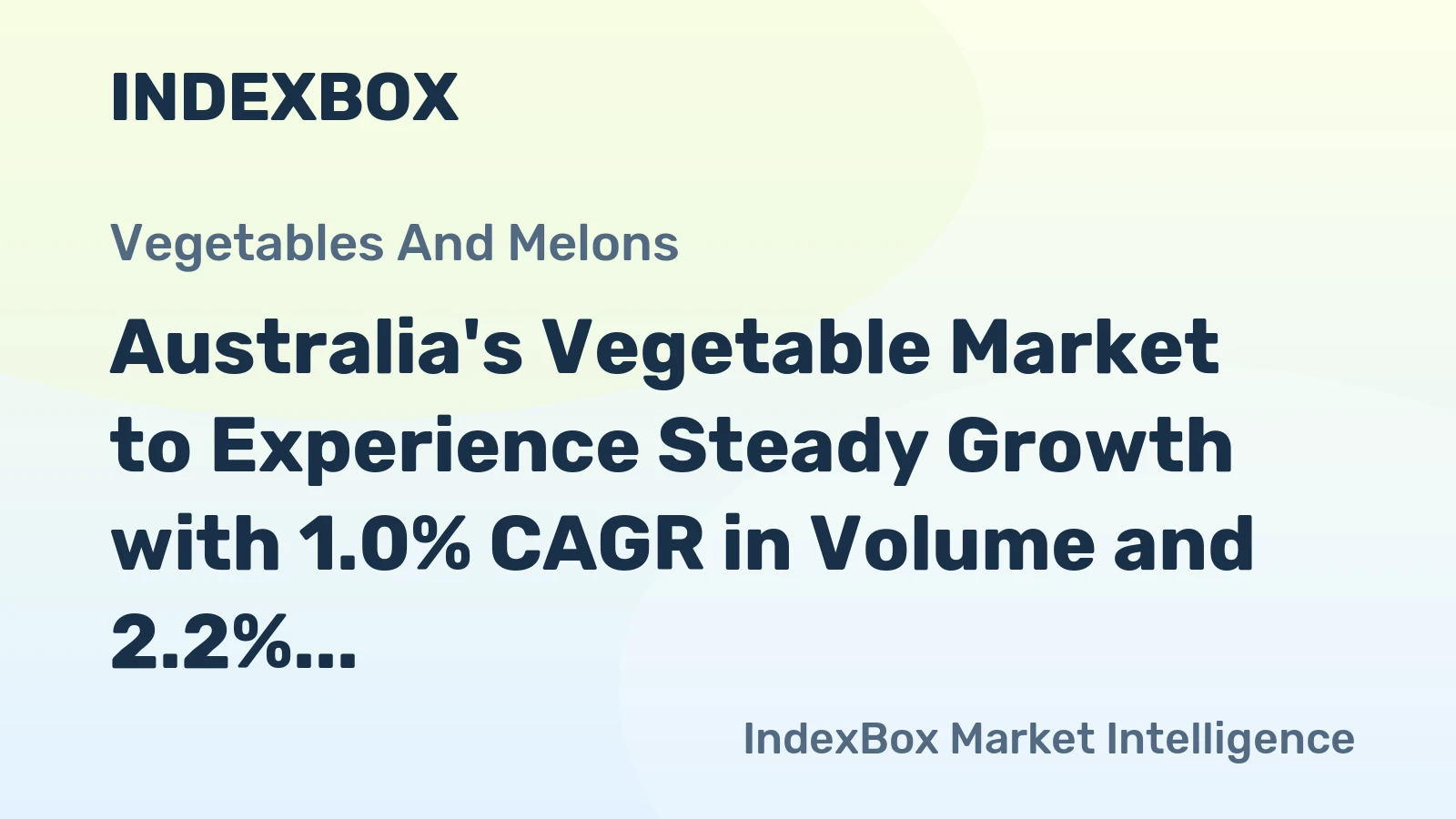 Australia's Vegetable Market to Experience Steady Growth with 1.0% CAGR in Volume and 2.2% CAGR in Value from 2024 to 2035