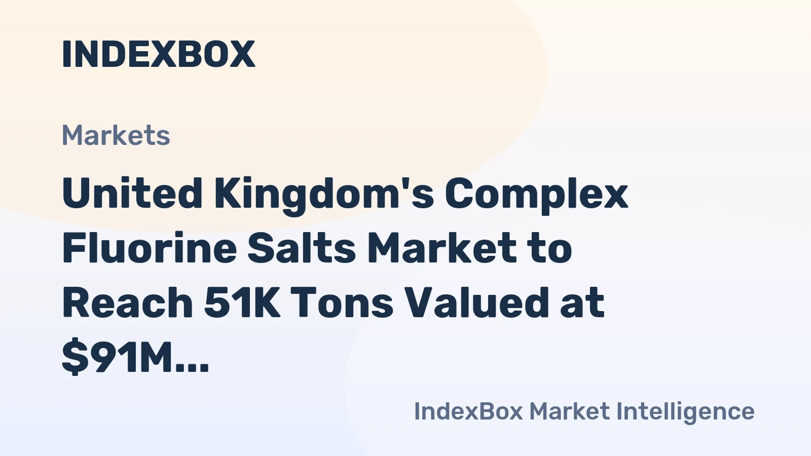 United Kingdom's Complex Fluorine Salts Market to Reach 51K Tons Valued at $91M by 2035