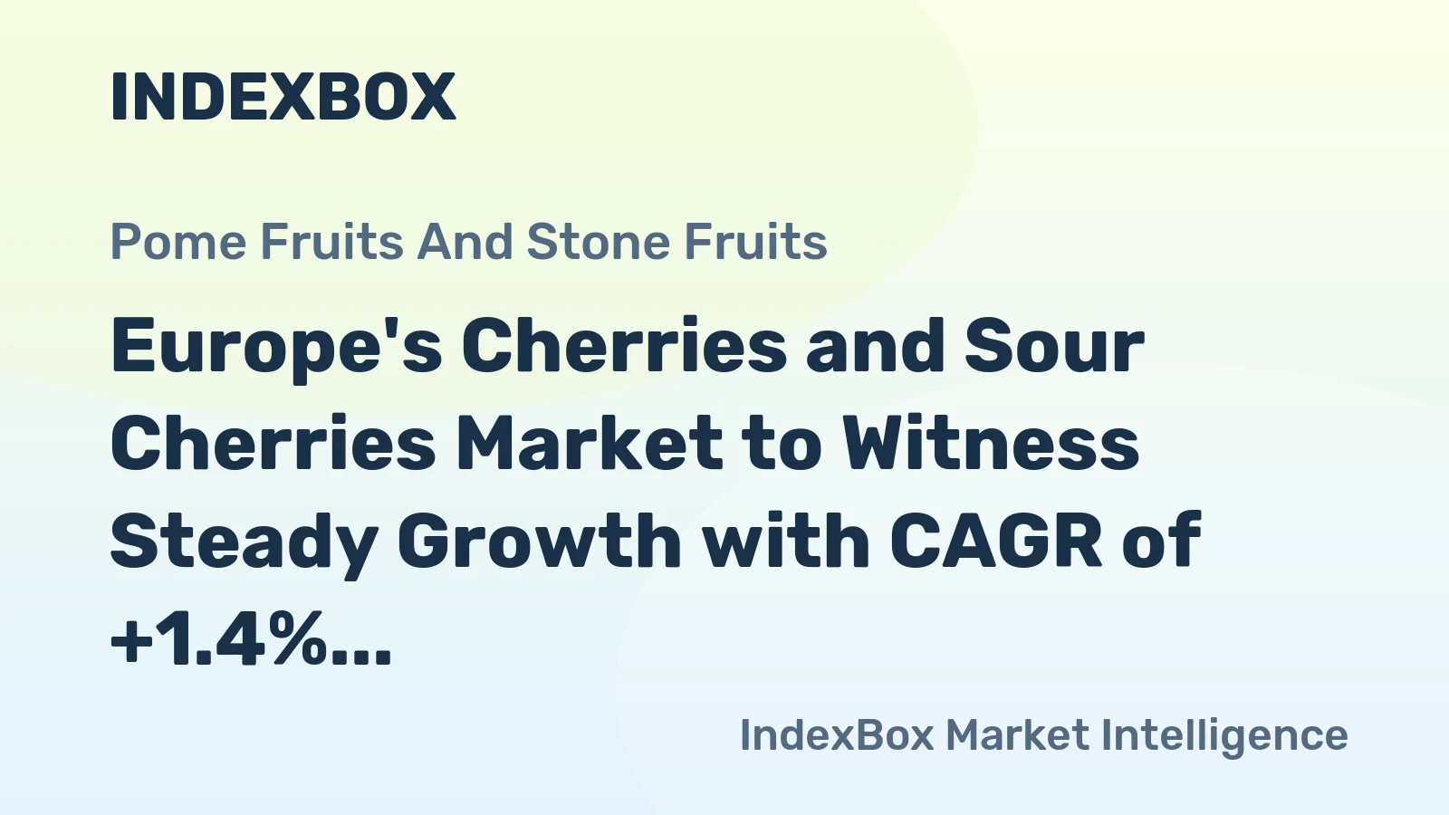Europe's Cherries and Sour Cherries Market to Witness Steady Growth with CAGR of +1.4% from 2024 to 2035