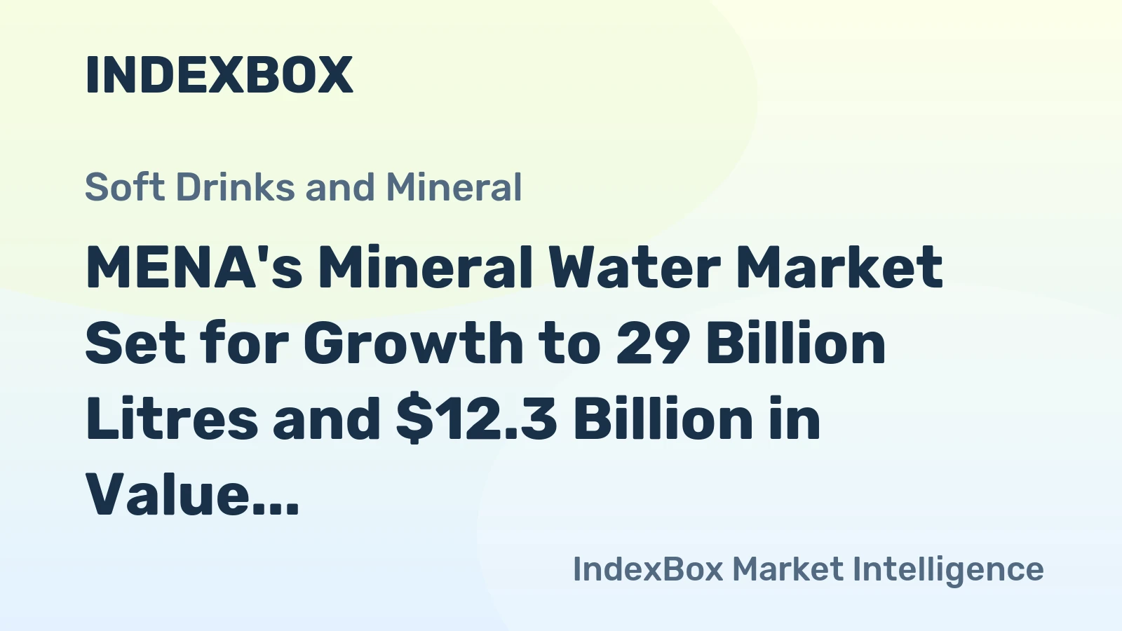 MENA's Mineral Water Market Set for Growth to 29 Billion Litres and $12.3 Billion in Value