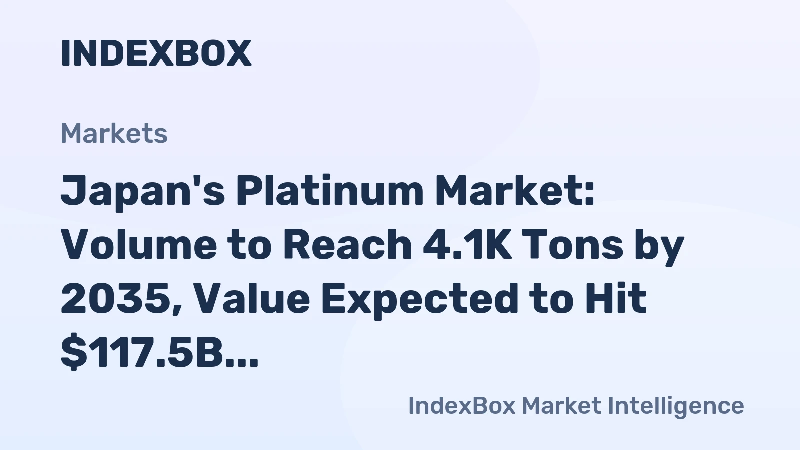 Japan's Platinum Market: Volume to Reach 4.1K Tons by 2035, Value Expected to Hit $117.5B