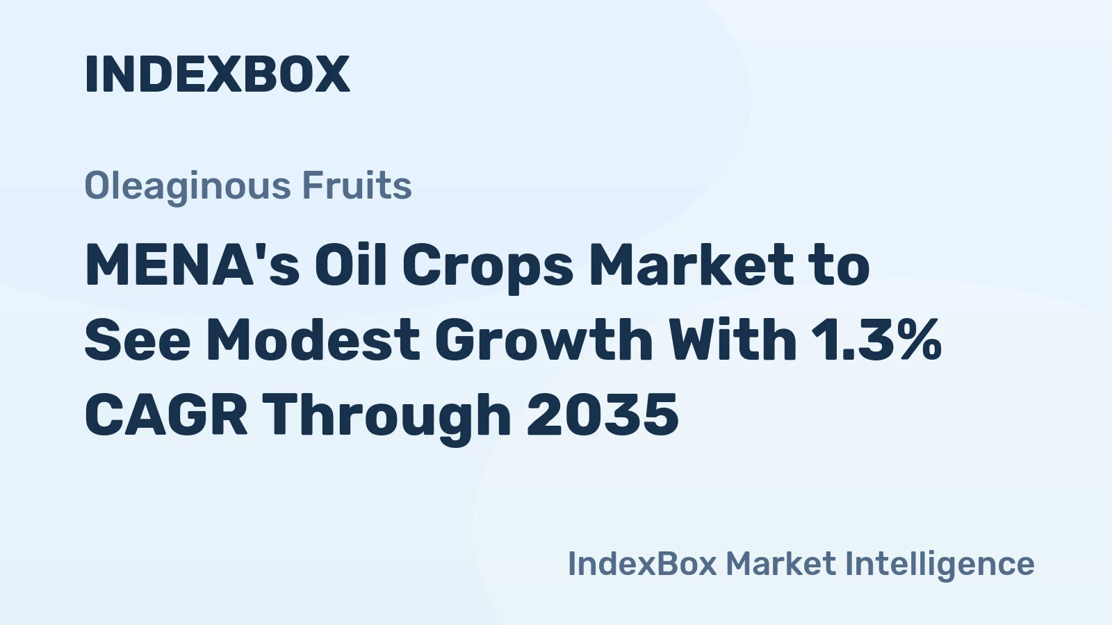 MENA's Oil Crops Market to See Modest Growth With 1.3% CAGR Through 2035