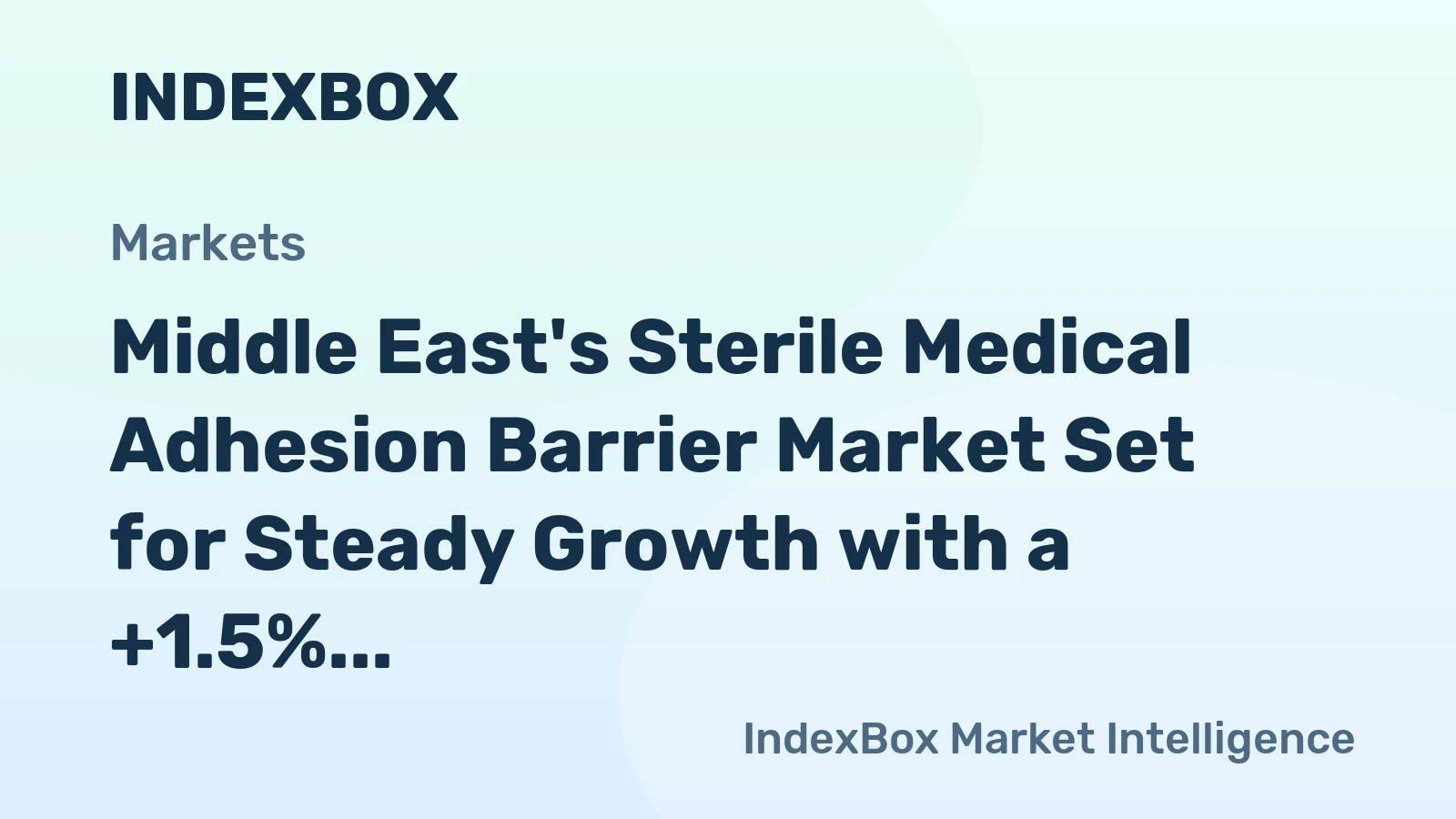 Middle East's Sterile Medical Adhesion Barrier Market Set for Steady Growth with a +1.5% CAGR in Value