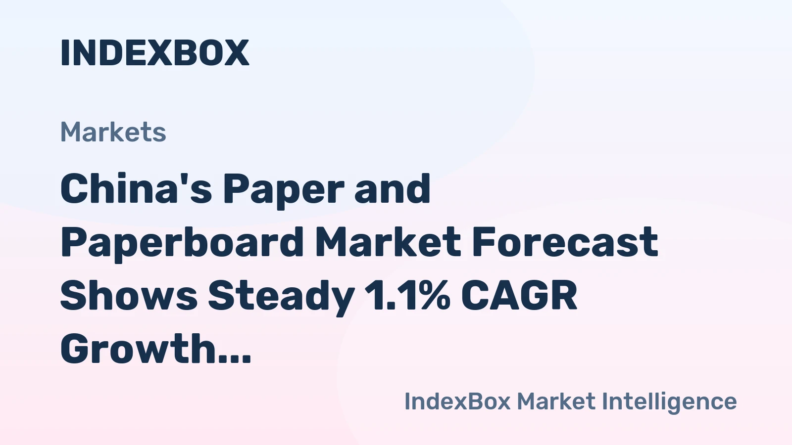 China's Paper and Paperboard Market Forecast Shows Steady 1.1% CAGR Growth Through 2035