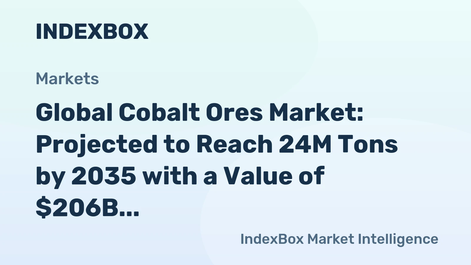 Global Cobalt Ores Market: Projected to Reach 24M Tons by 2035 with a Value of $206B