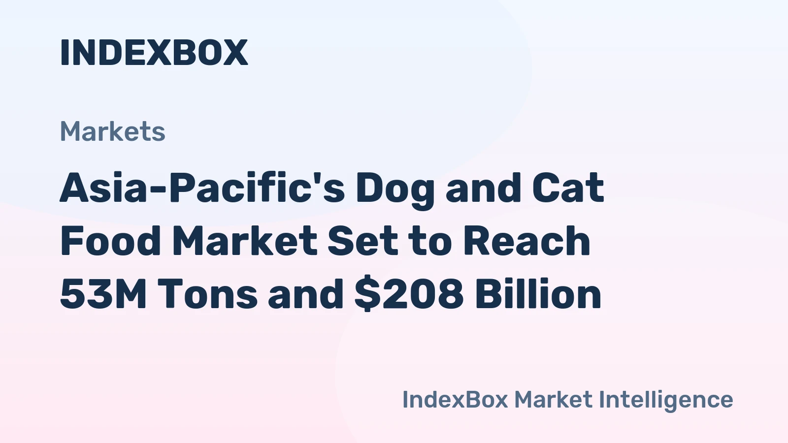 Asia-Pacific's Dog and Cat Food Market Set to Reach 53M Tons and $208 Billion