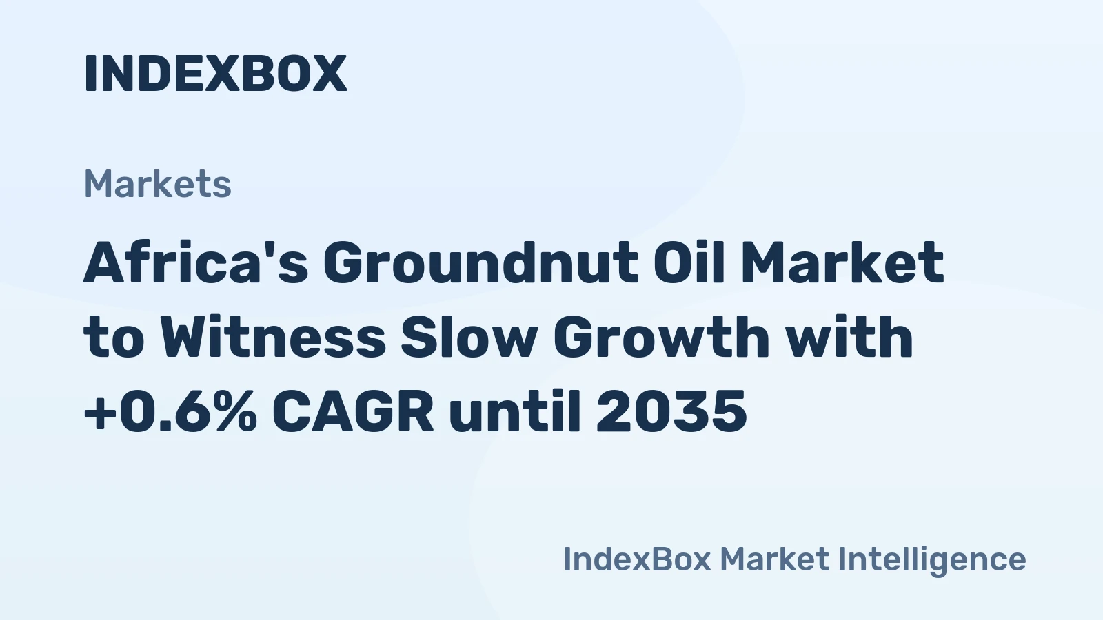 Africa's Groundnut Oil Market to Witness Slow Growth with +0.6% CAGR until 2035