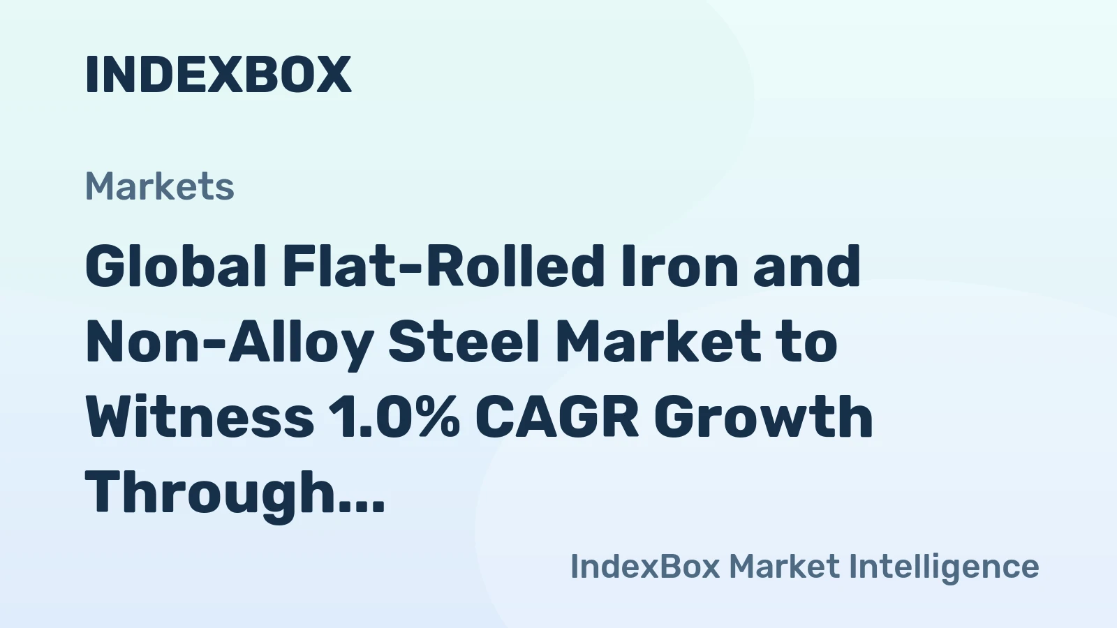 Global Flat-Rolled Iron and Non-Alloy Steel Market to Witness 1.0% CAGR Growth Through 2035