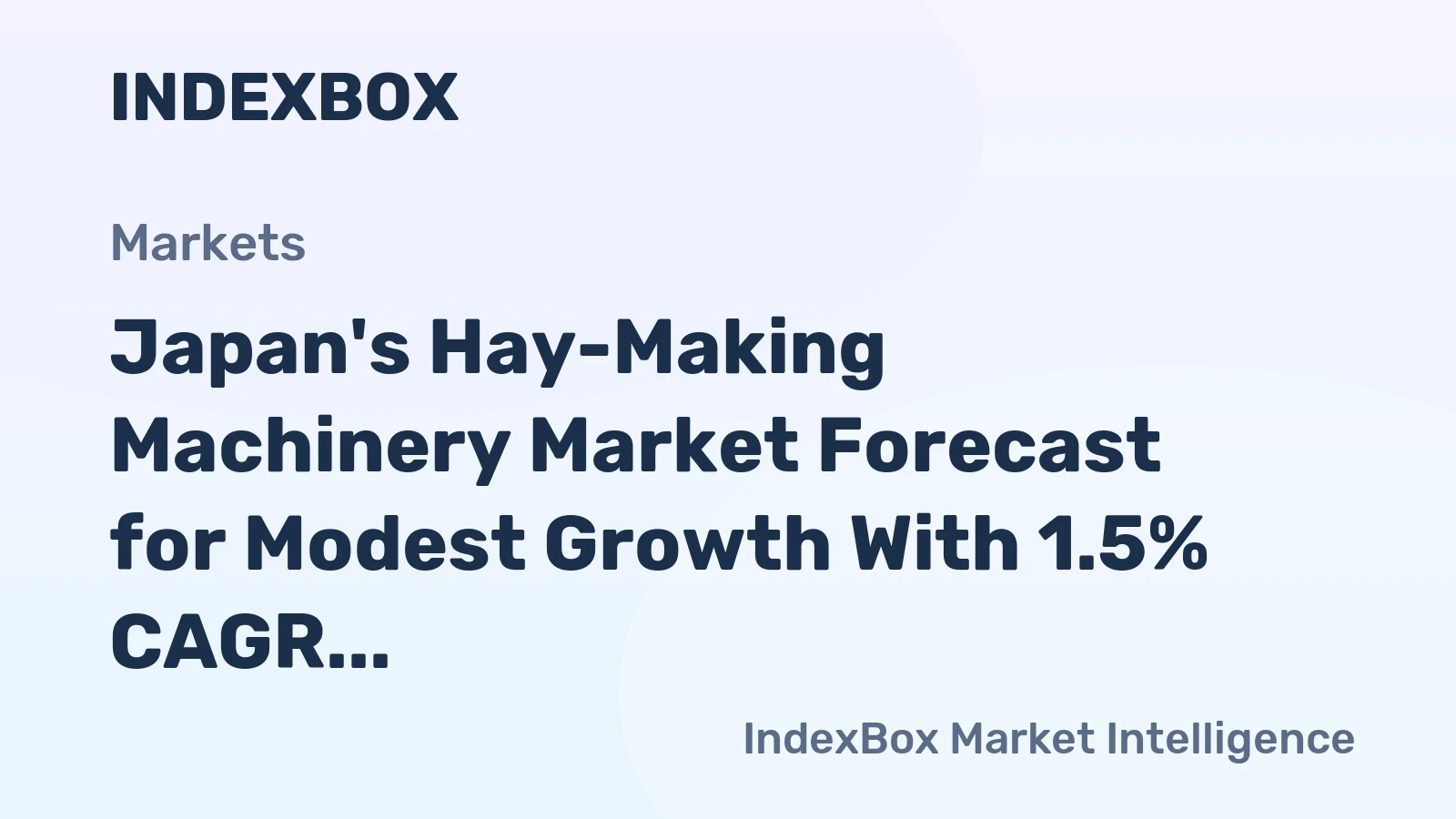 Japan's Hay-Making Machinery Market Forecast for Modest Growth With 1.5% CAGR Through 2035