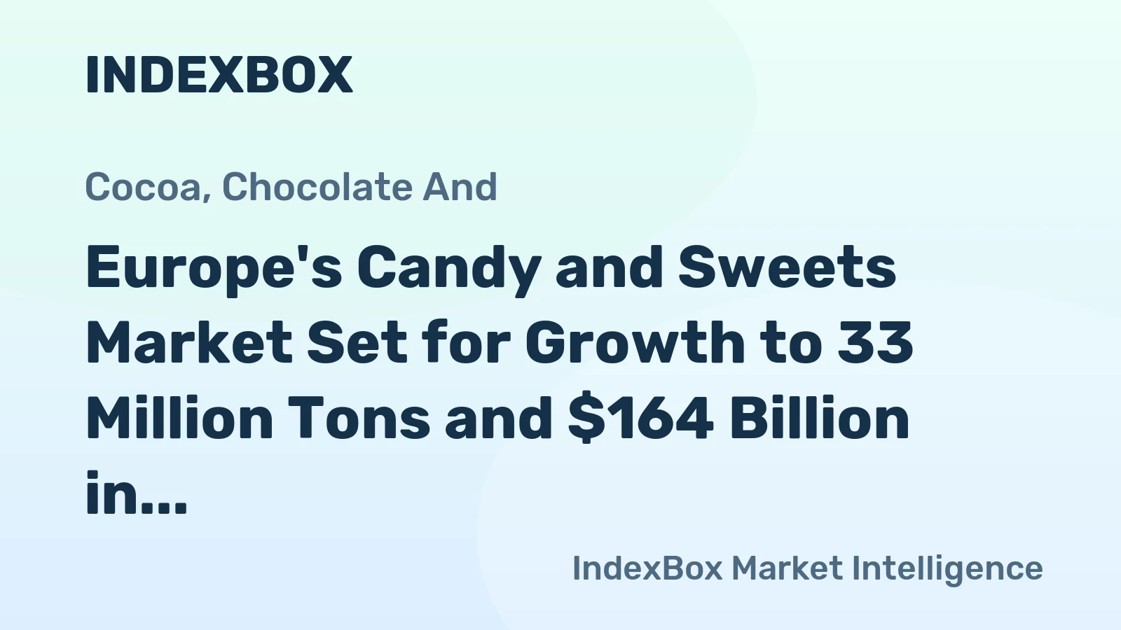 Europe's Candy and Sweets Market Set for Growth to 33 Million Tons and $164 Billion in Value