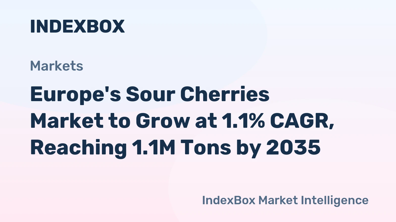Europe's Sour Cherries Market to Grow at 1.1% CAGR, Reaching 1.1M Tons by 2035