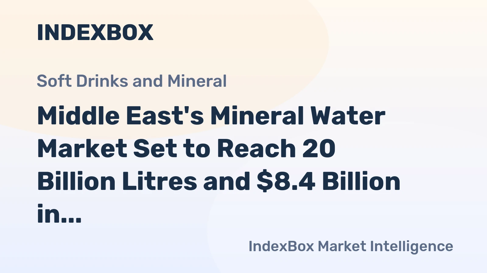 Middle East's Mineral Water Market Set to Reach 20 Billion Litres and $8.4 Billion in Value