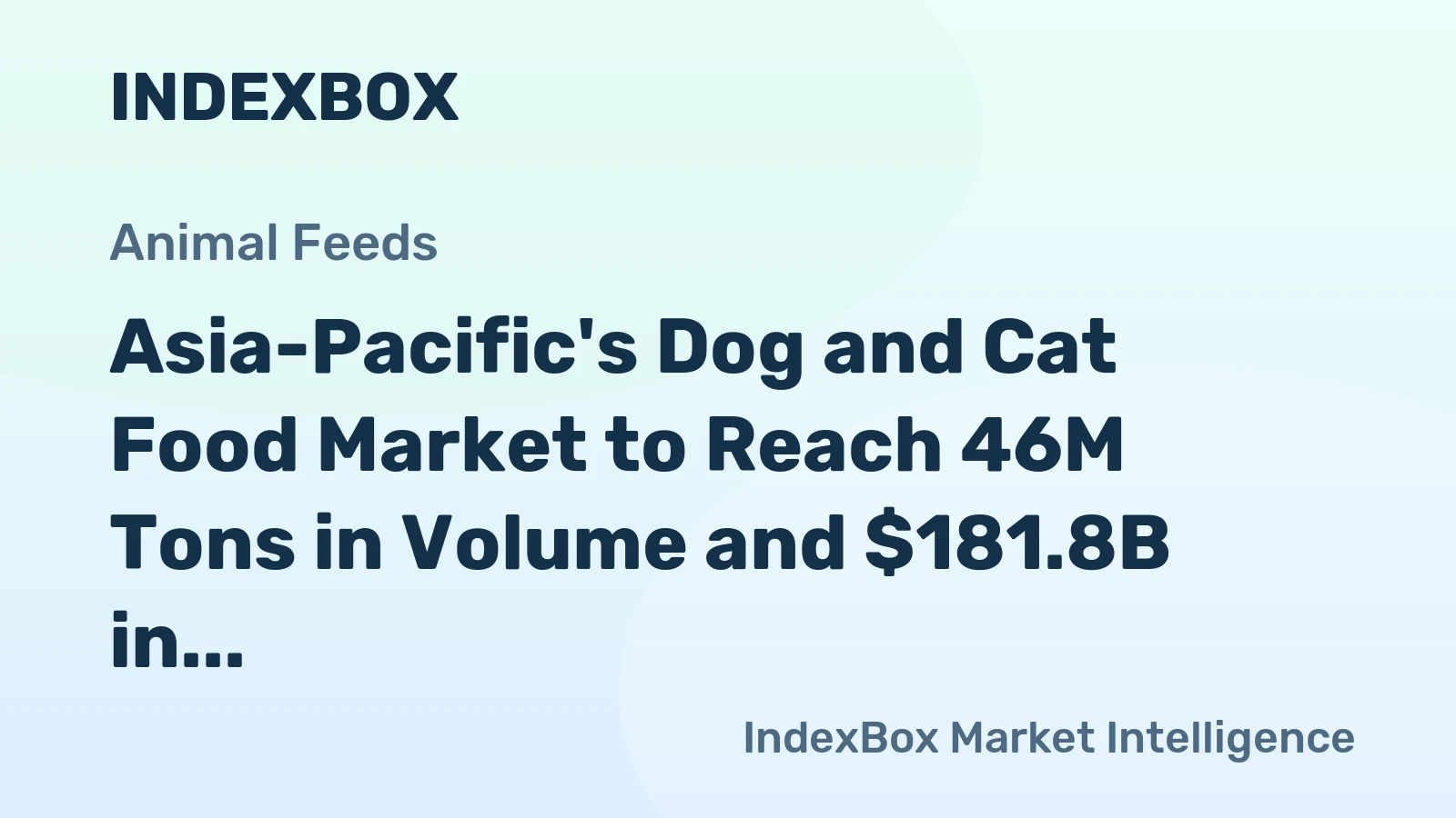 Asia-Pacific's Dog and Cat Food Market to Reach 46M Tons in Volume and $181.8B in Value by 2035
