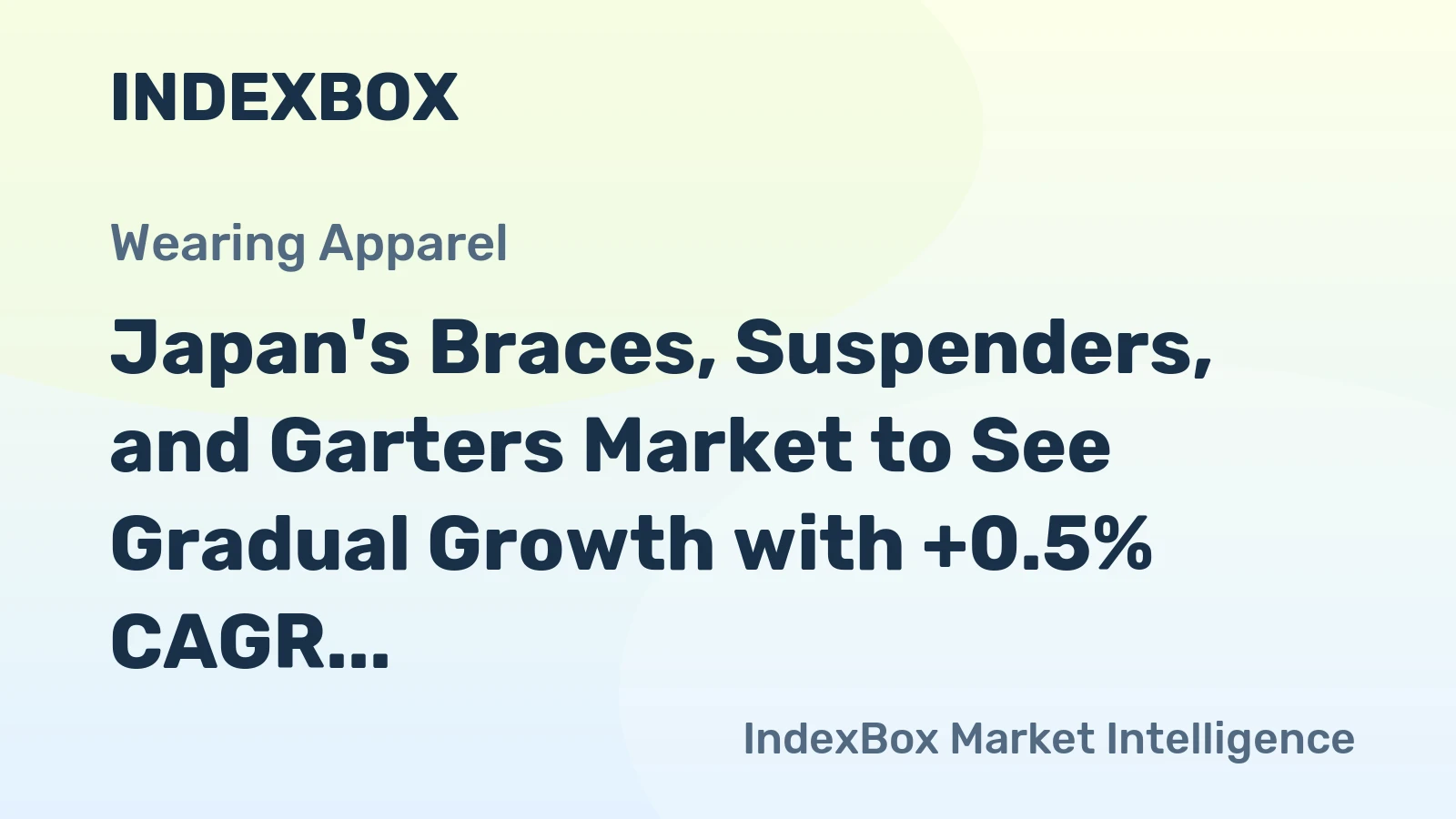 Japan's Braces, Suspenders, and Garters Market to See Gradual Growth with +0.5% CAGR