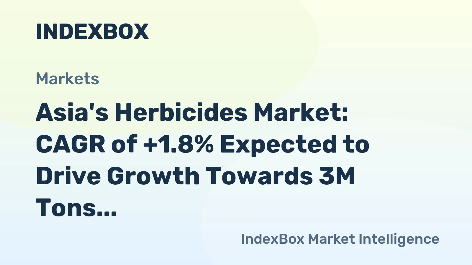 Asia's Herbicides Market: CAGR of +1.8% Expected to Drive Growth Towards 3M Tons by 2035