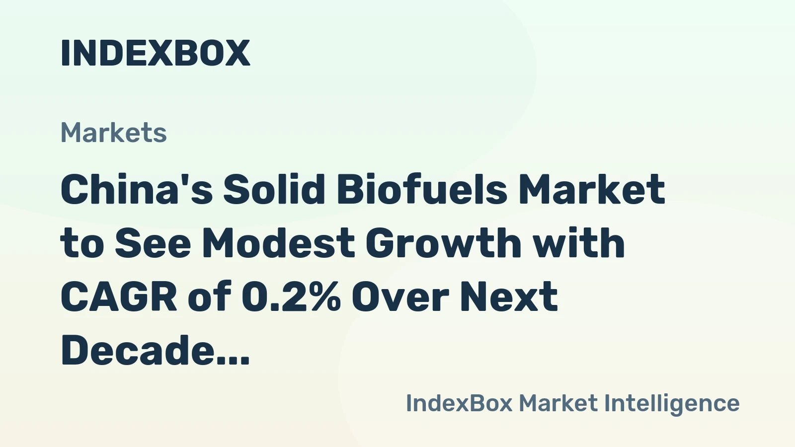 China's Solid Biofuels Market to See Modest Growth with CAGR of 0.2% Over Next Decade