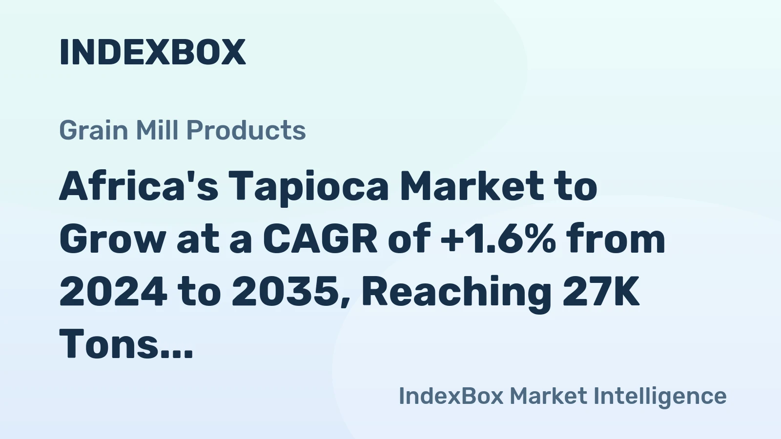 Africa's Tapioca Market to Grow at a CAGR of +1.6% from 2024 to 2035, Reaching 27K Tons