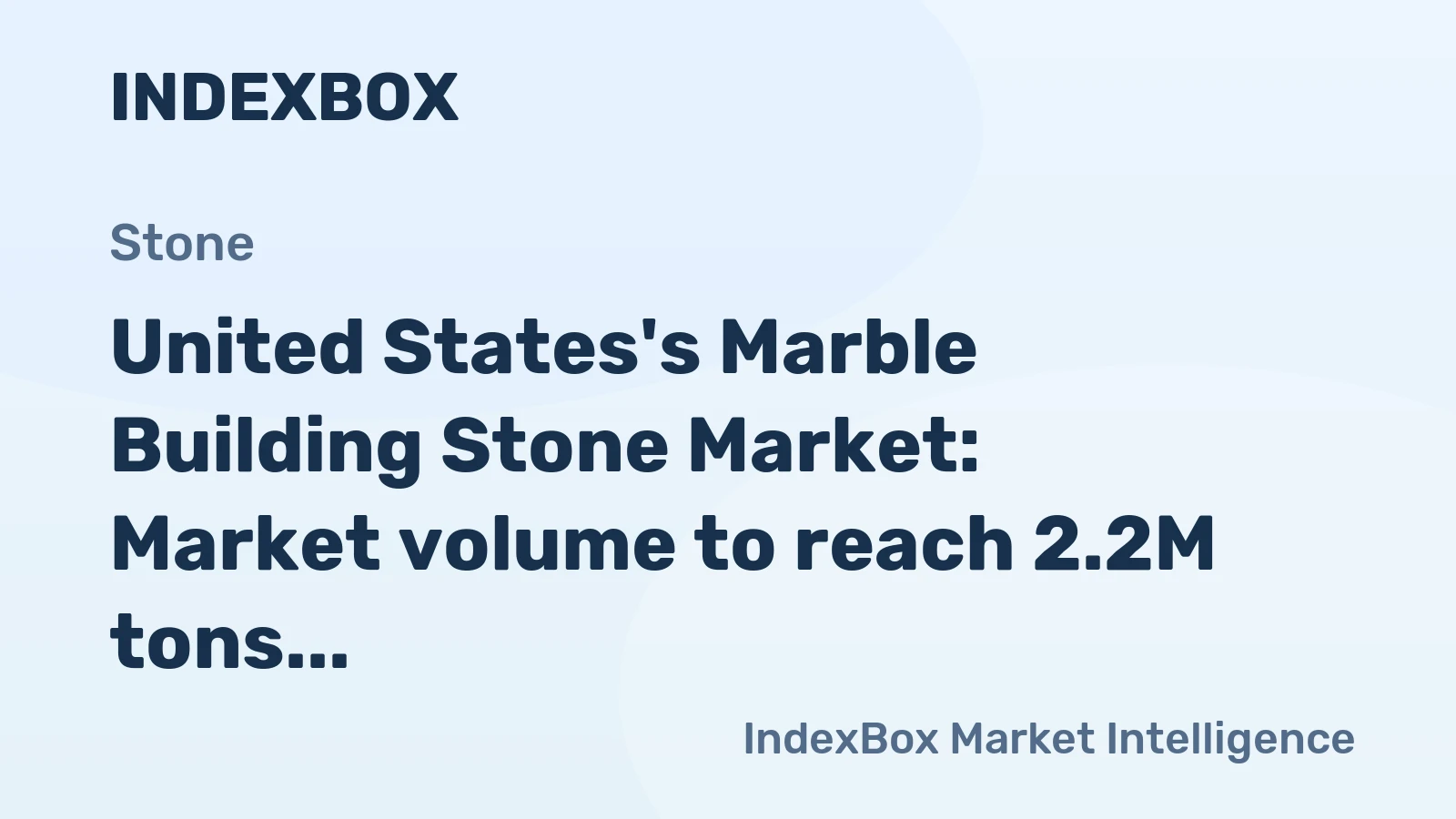 United States's Marble Building Stone Market: Market volume to reach 2.2M tons and market value to hit $2.3B by 2035