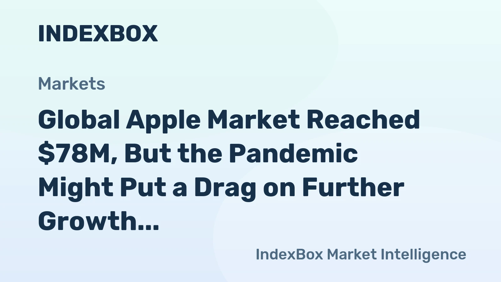 Global Apple Market Reached $78M, But the Pandemic Might Put a Drag on Further Growth