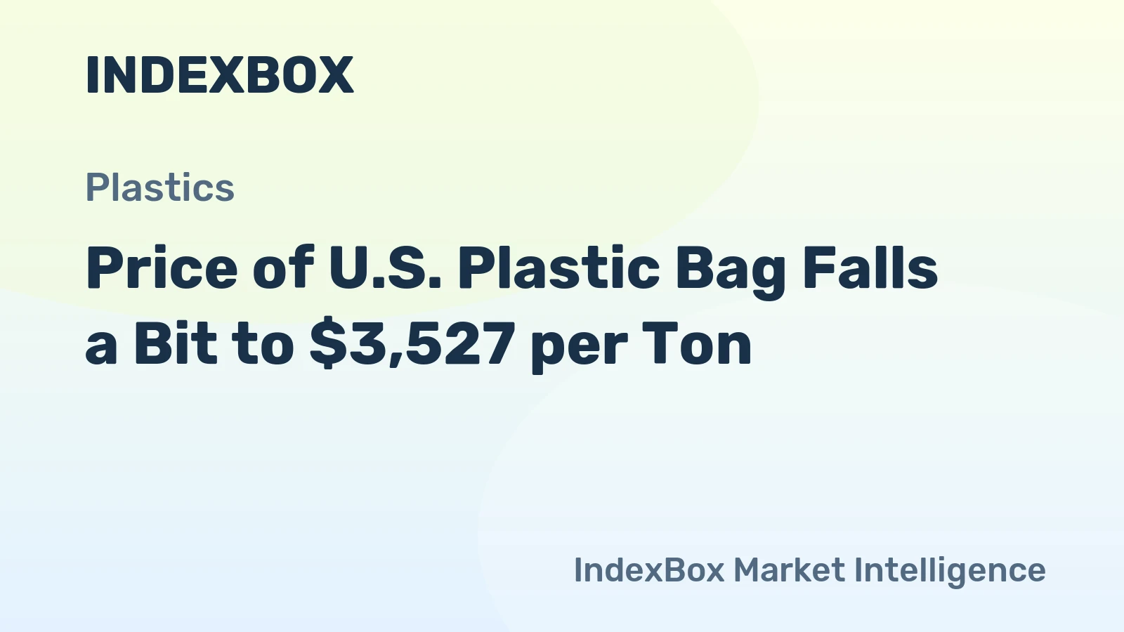 Price of U.S. Plastic Bag Falls a Bit to $3,527 per Ton