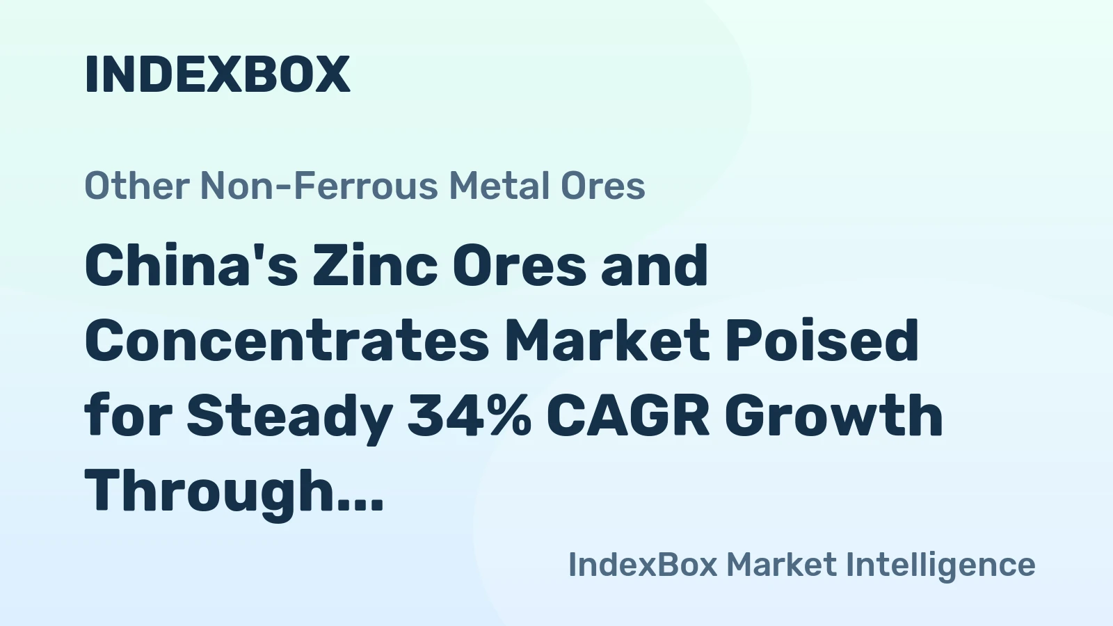 China's Zinc Ores and Concentrates Market Poised for Steady 34% CAGR Growth Through 2035