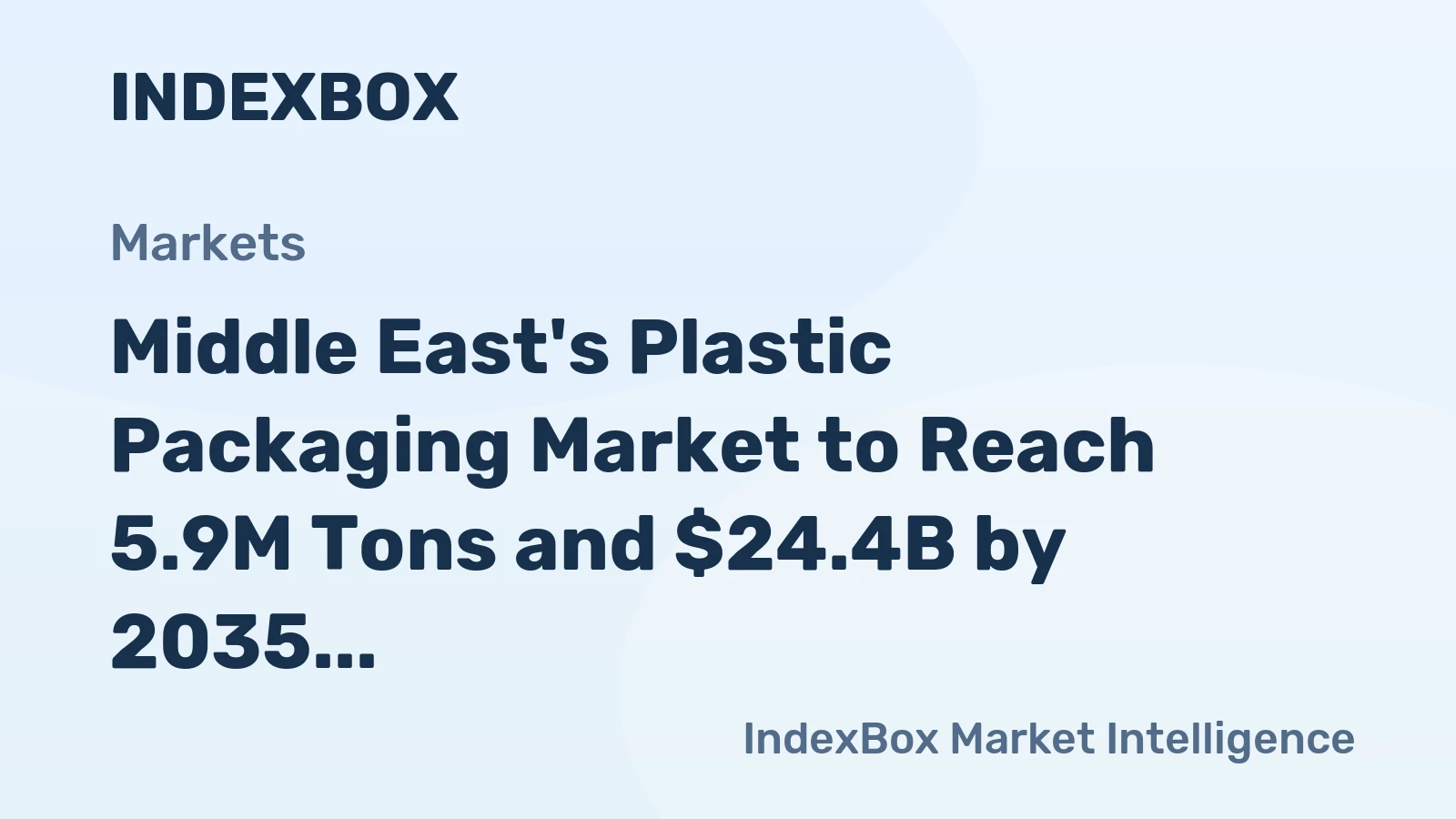 Middle East's Plastic Packaging Market to Reach 5.9M Tons and $24.4B by 2035