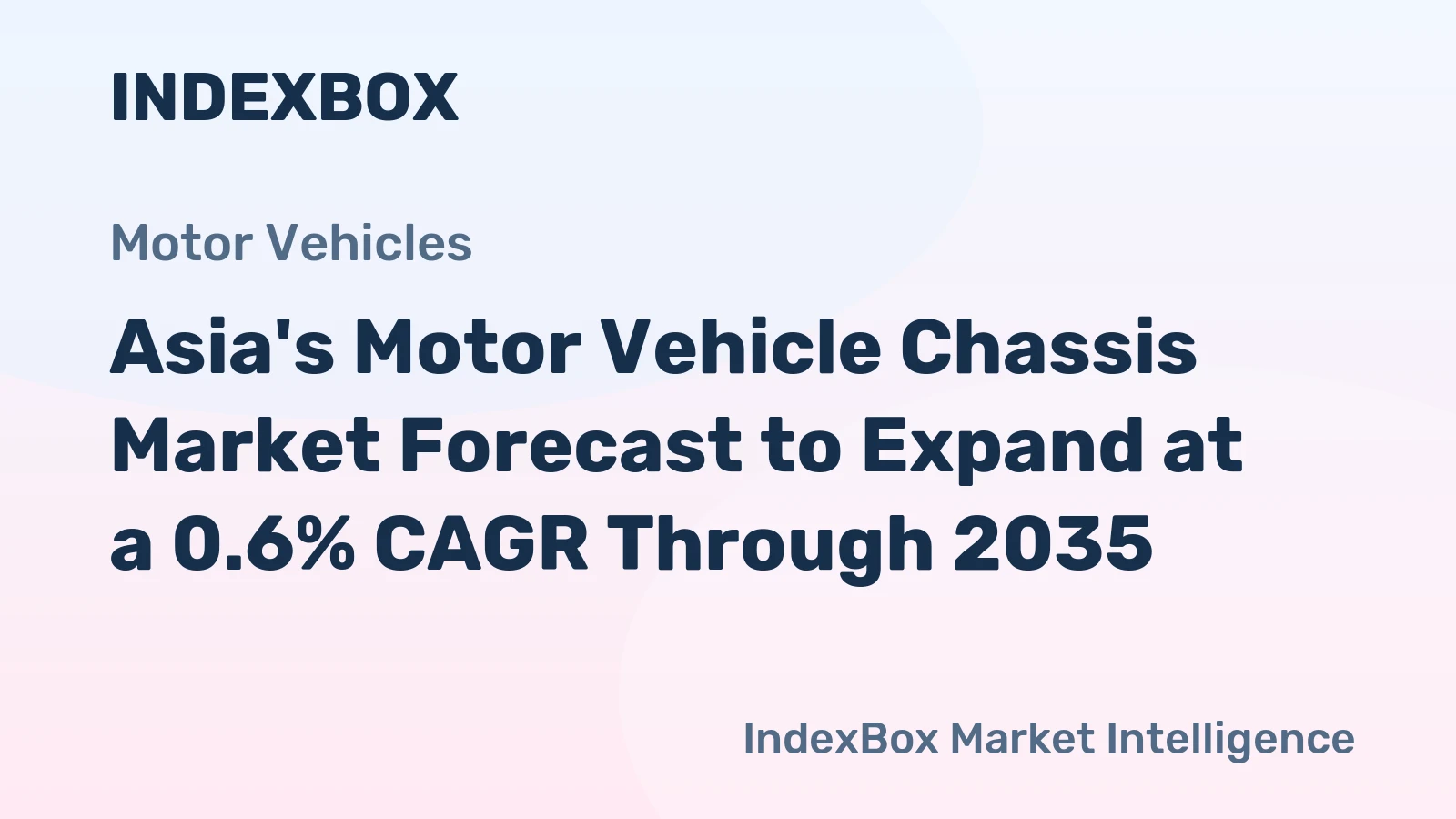 Asia's Motor Vehicle Chassis Market Forecast to Expand at a 0.6% CAGR Through 2035