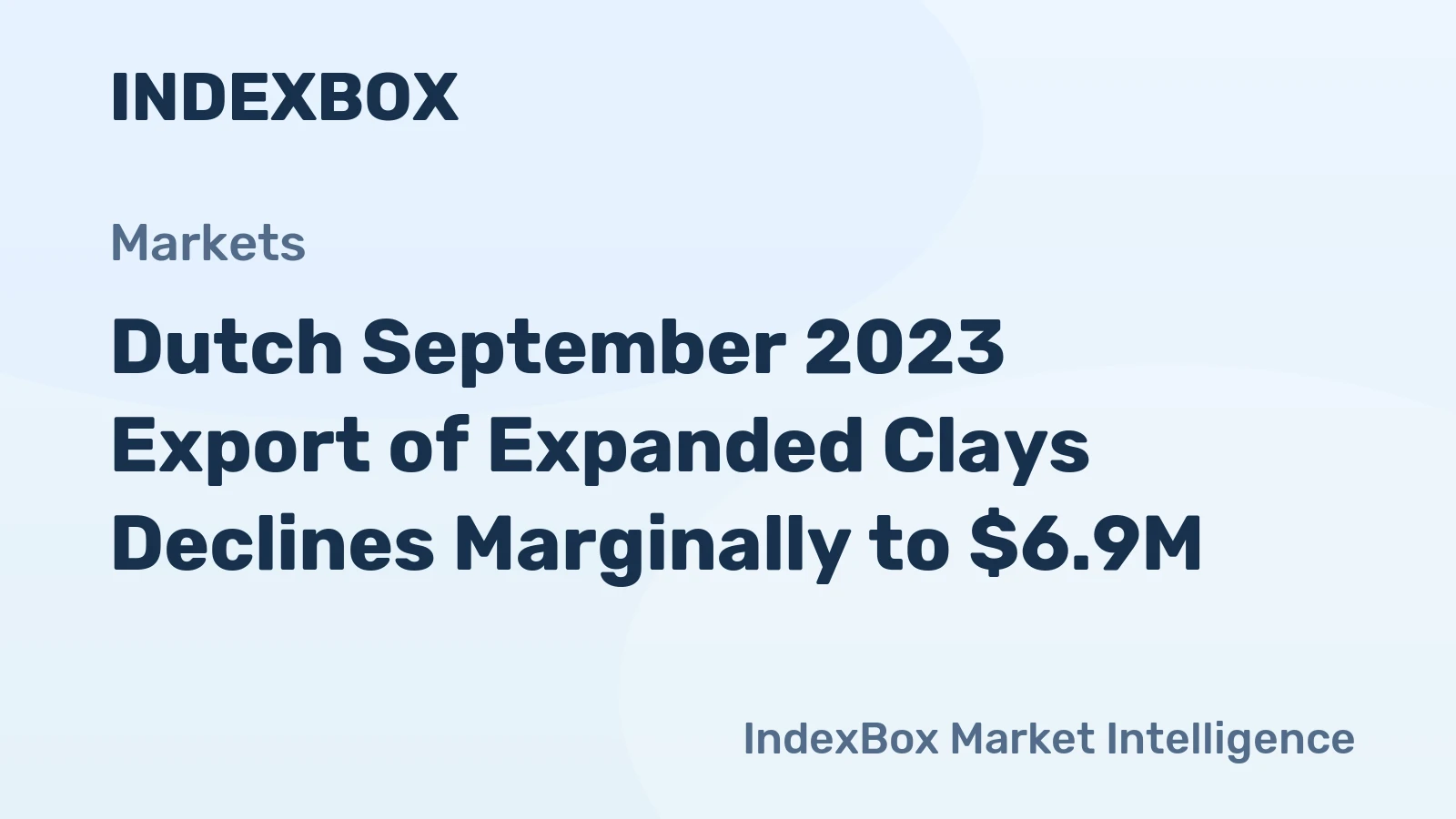 Dutch September 2023 Export of Expanded Clays Declines Marginally to $6.9M