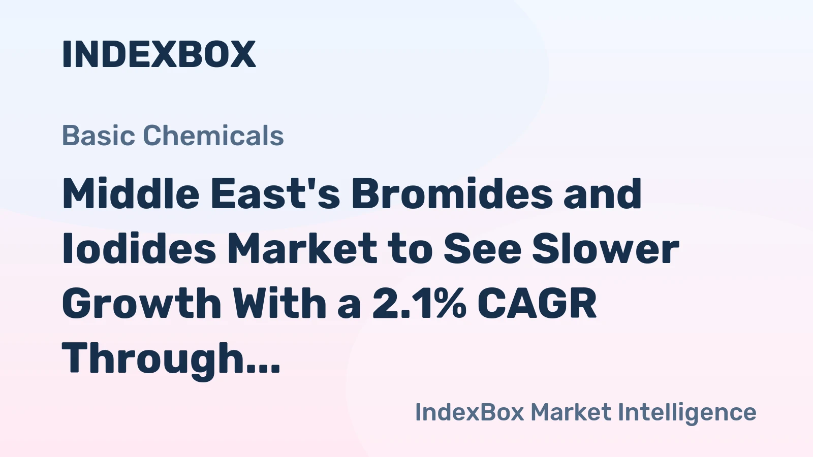 Middle East's Bromides and Iodides Market to See Slower Growth With a 2.1% CAGR Through 2035