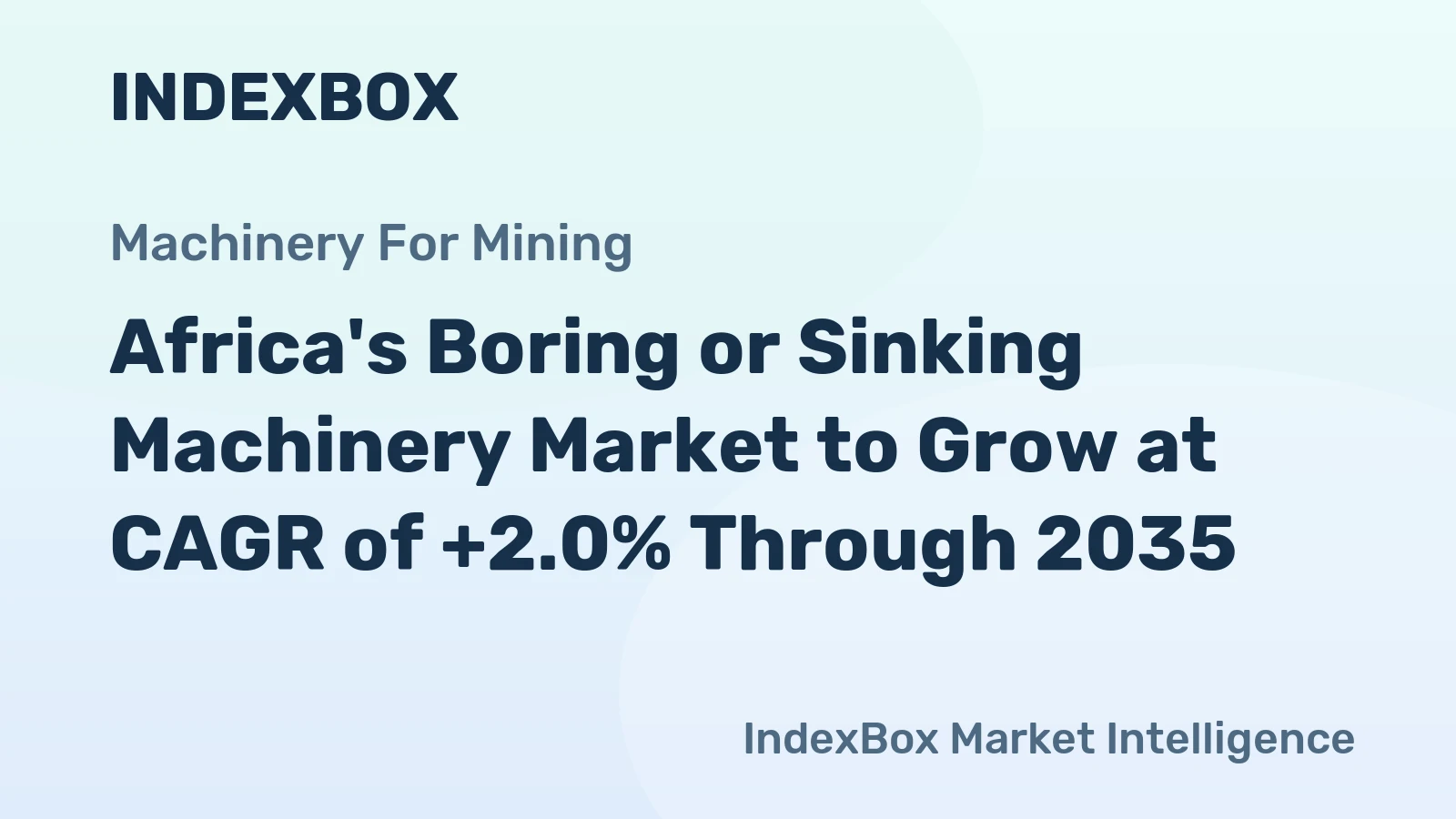 Africa's Boring or Sinking Machinery Market to Grow at CAGR of +2.0% Through 2035