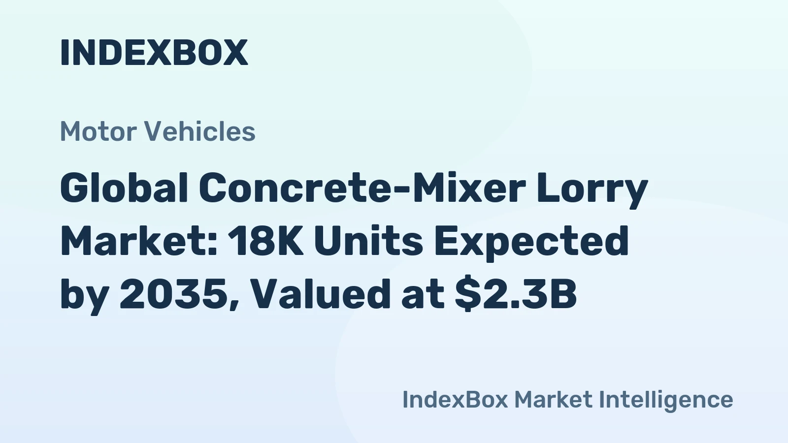 Global Concrete-Mixer Lorry Market: 18K Units Expected by 2035, Valued at $2.3B