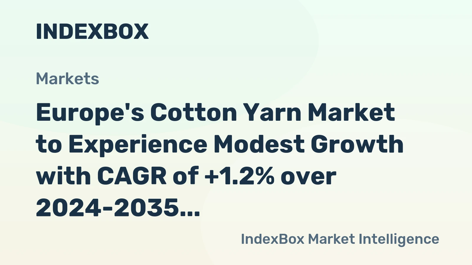 Europe's Cotton Yarn Market to Experience Modest Growth with CAGR of +1.2% over 2024-2035