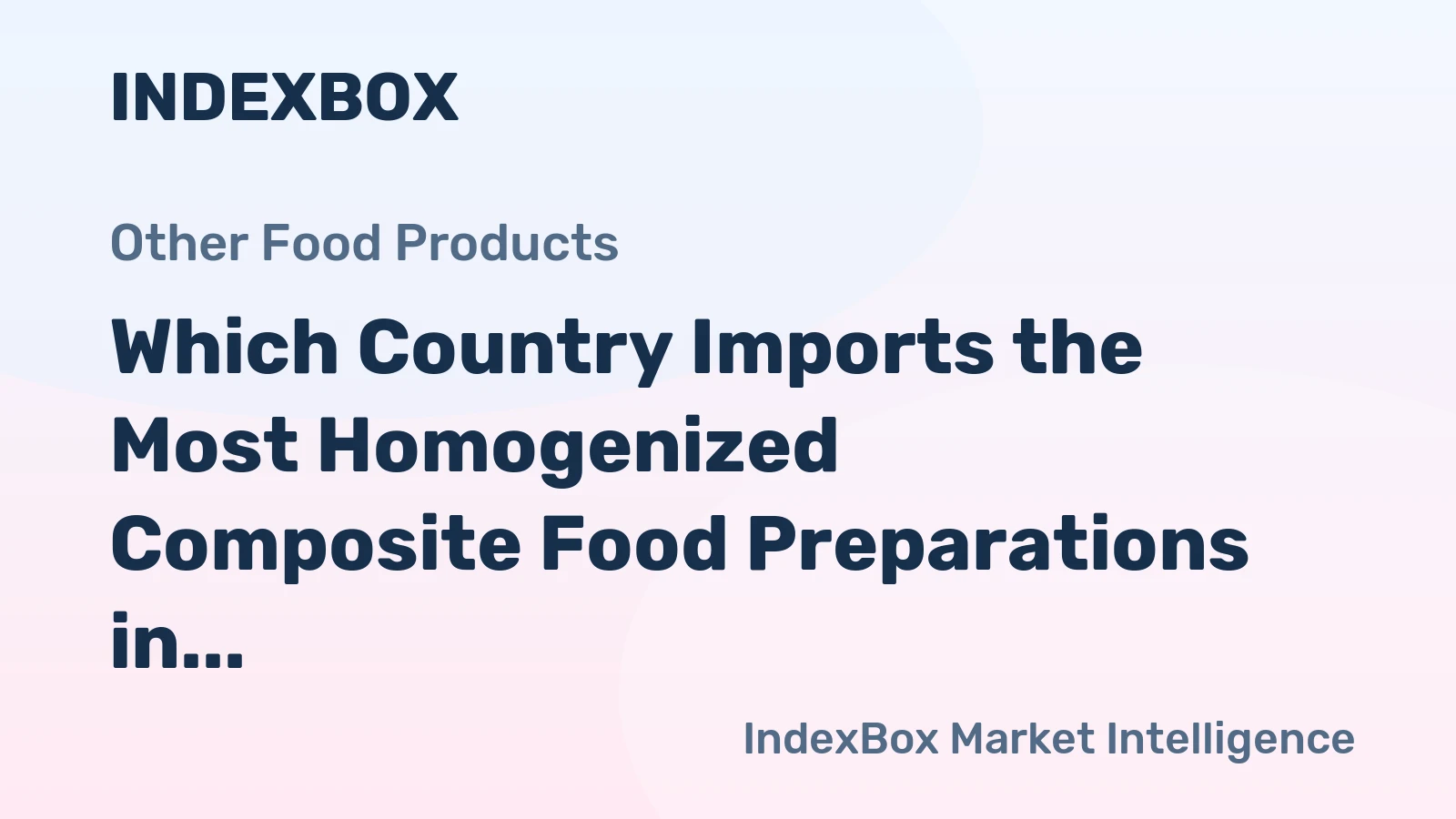 Which Country Imports the Most Homogenized Composite Food Preparations in the World?