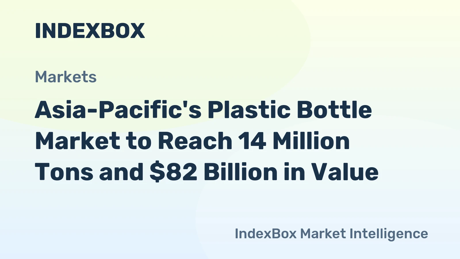 Asia-Pacific's Plastic Bottle Market to Reach 14 Million Tons and $82 Billion in Value
